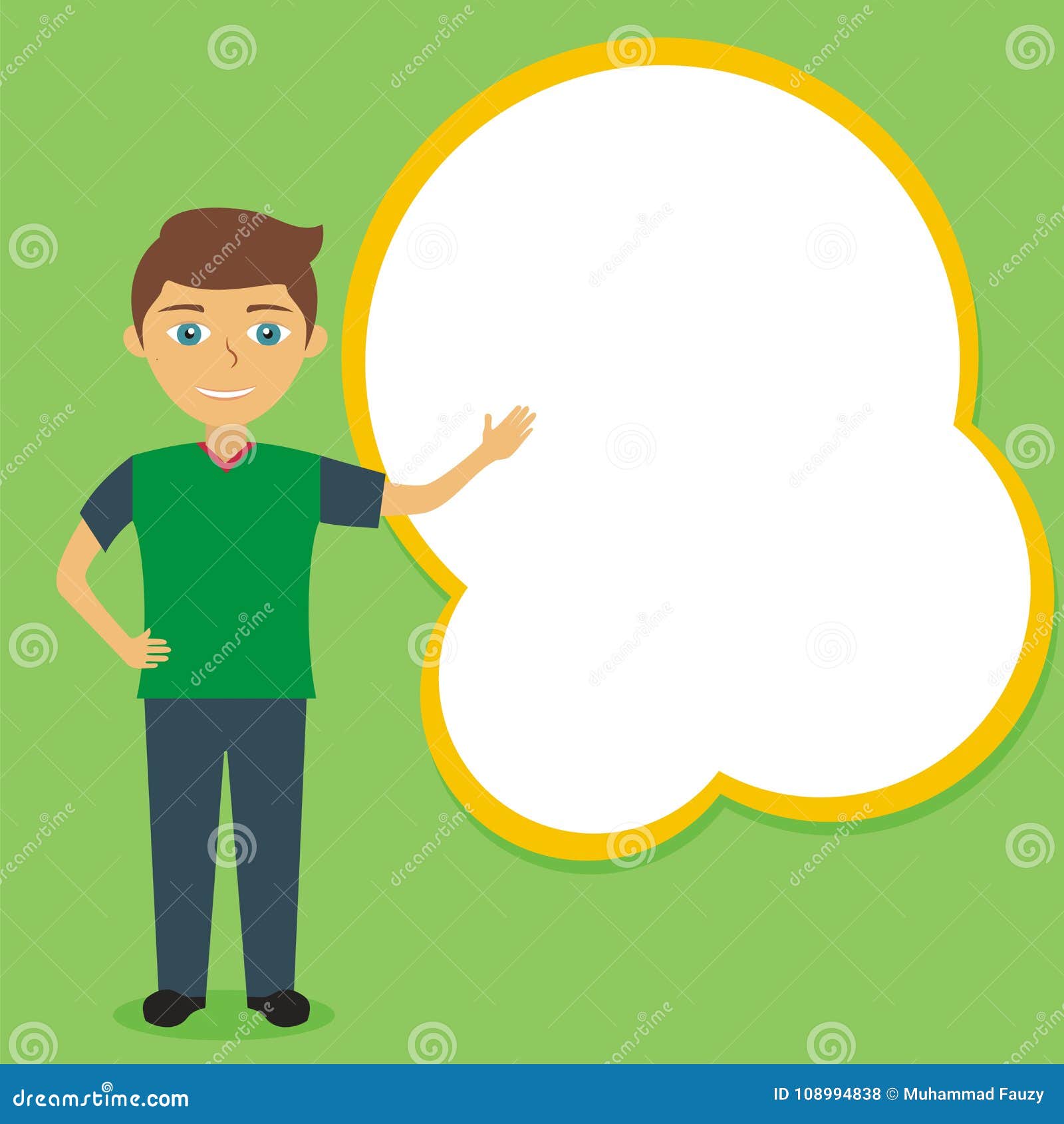 Man Showing Blank Sign Vector Stock Vector - Illustration of template ...