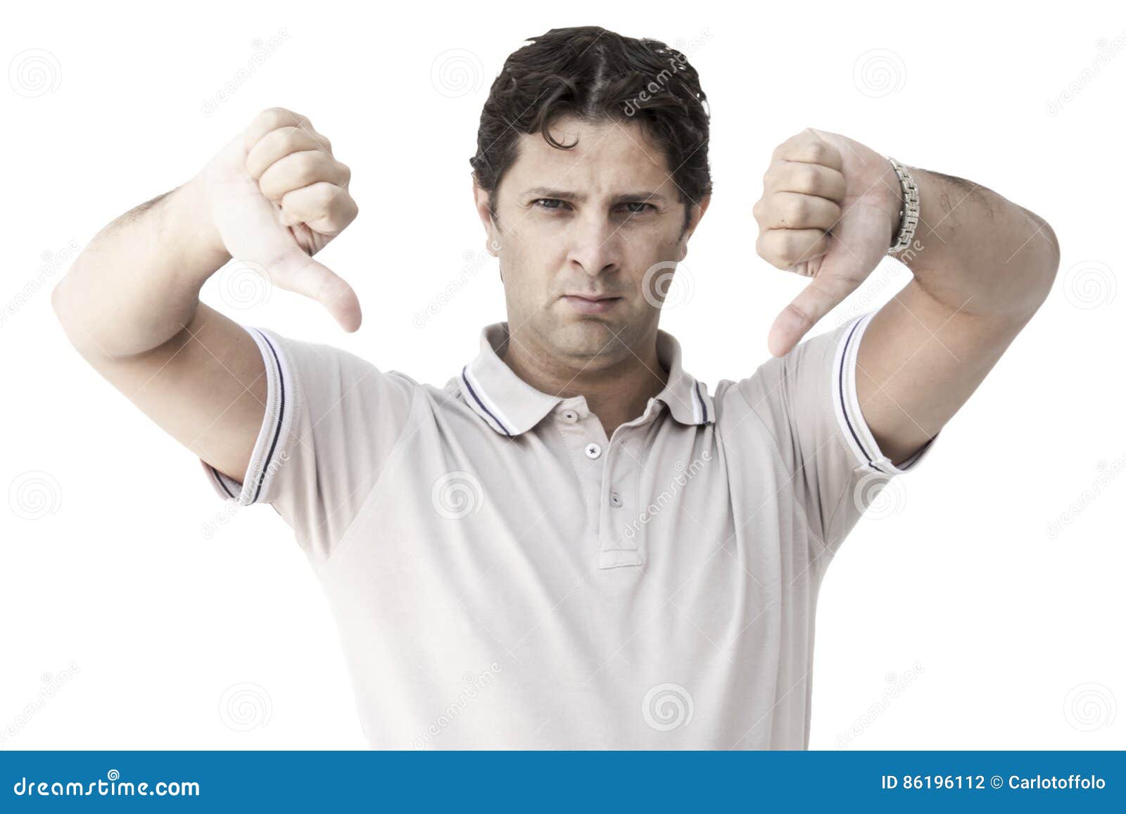 Man Showing Both Thumbs Down Stock Photo - Image of expression, voting ...