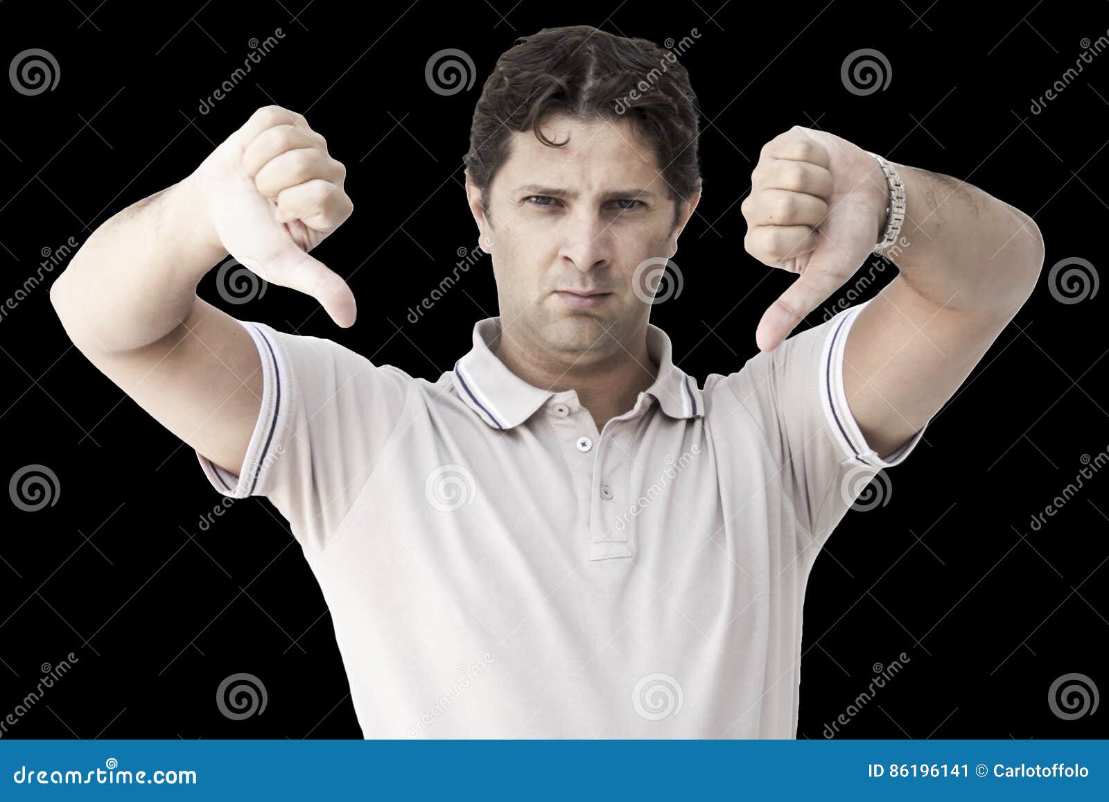 Man Showing Both Thumbs Down Stock Image - Image of thumb, evaluation ...