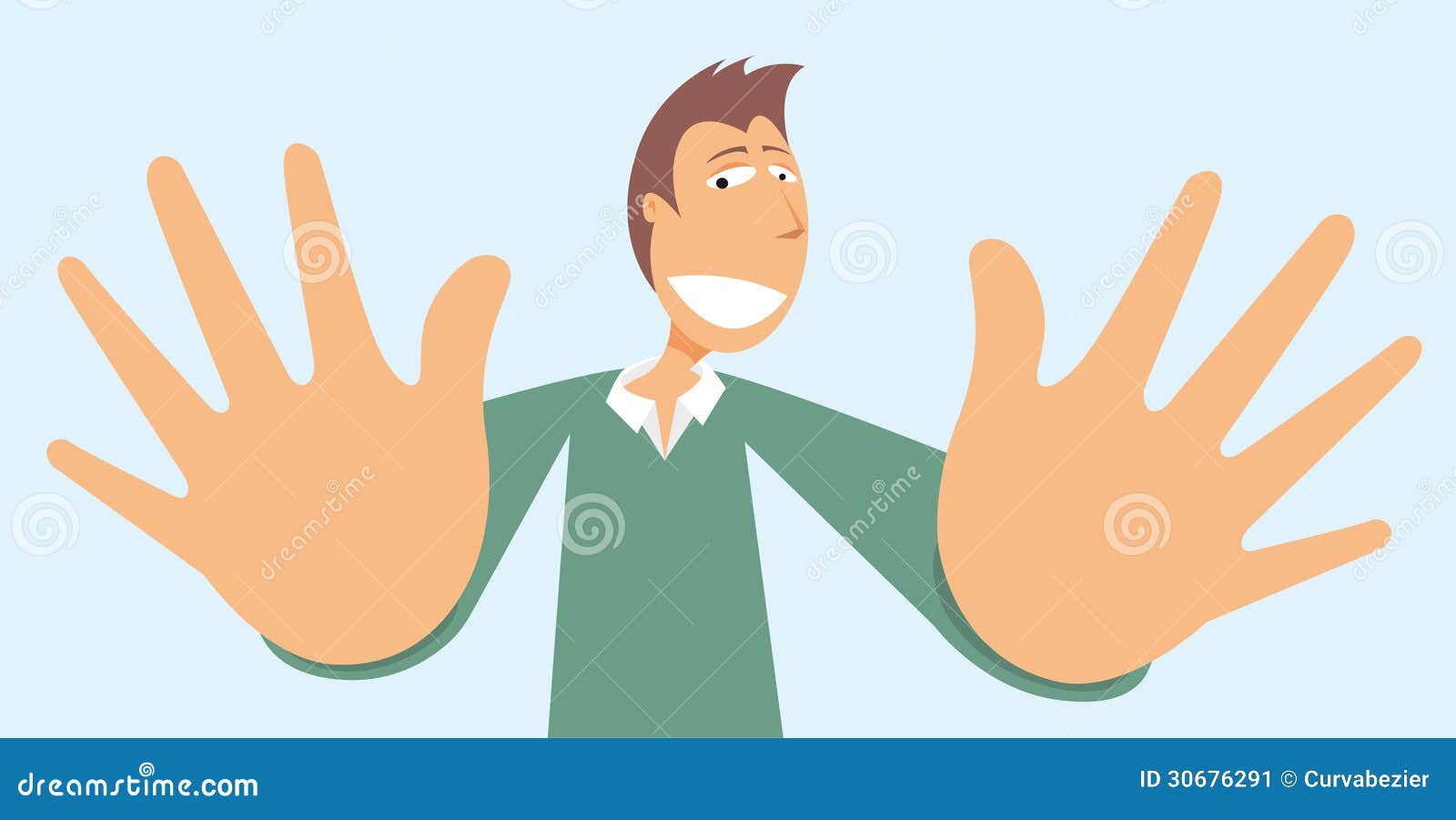 Man showing clean hands stock illustration. Illustration of finger ...