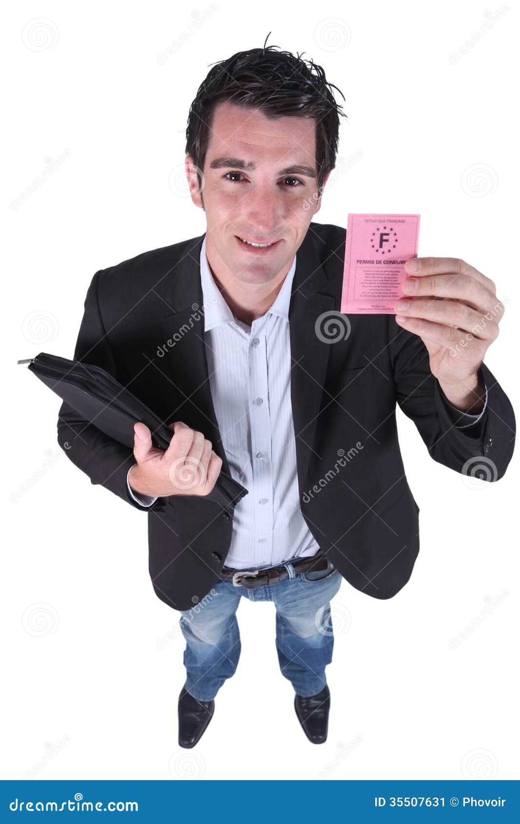 Man Showing Driving Licence Stock Image - Image of holding, standing ...