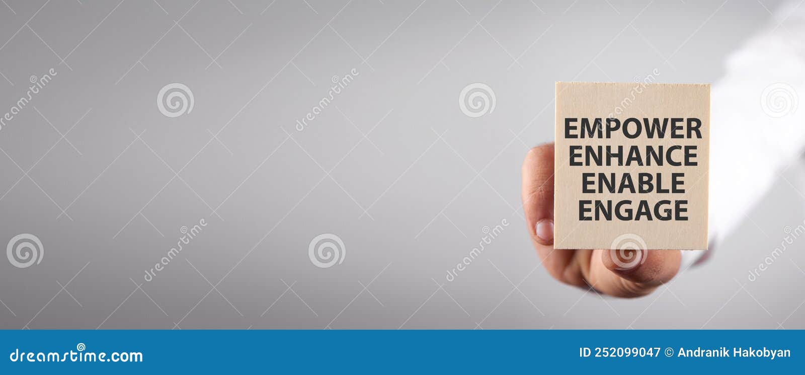 Man Showing Empower Enhance Enable Engage Concept Stock Image - Image ...