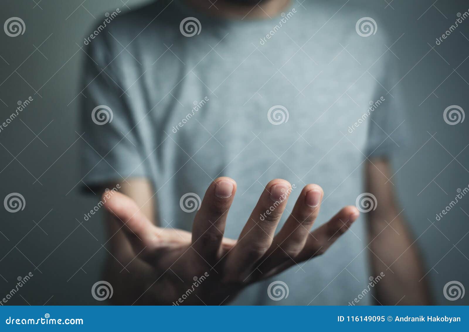 Man showing empty hand. stock image. Image of presenting - 116149095