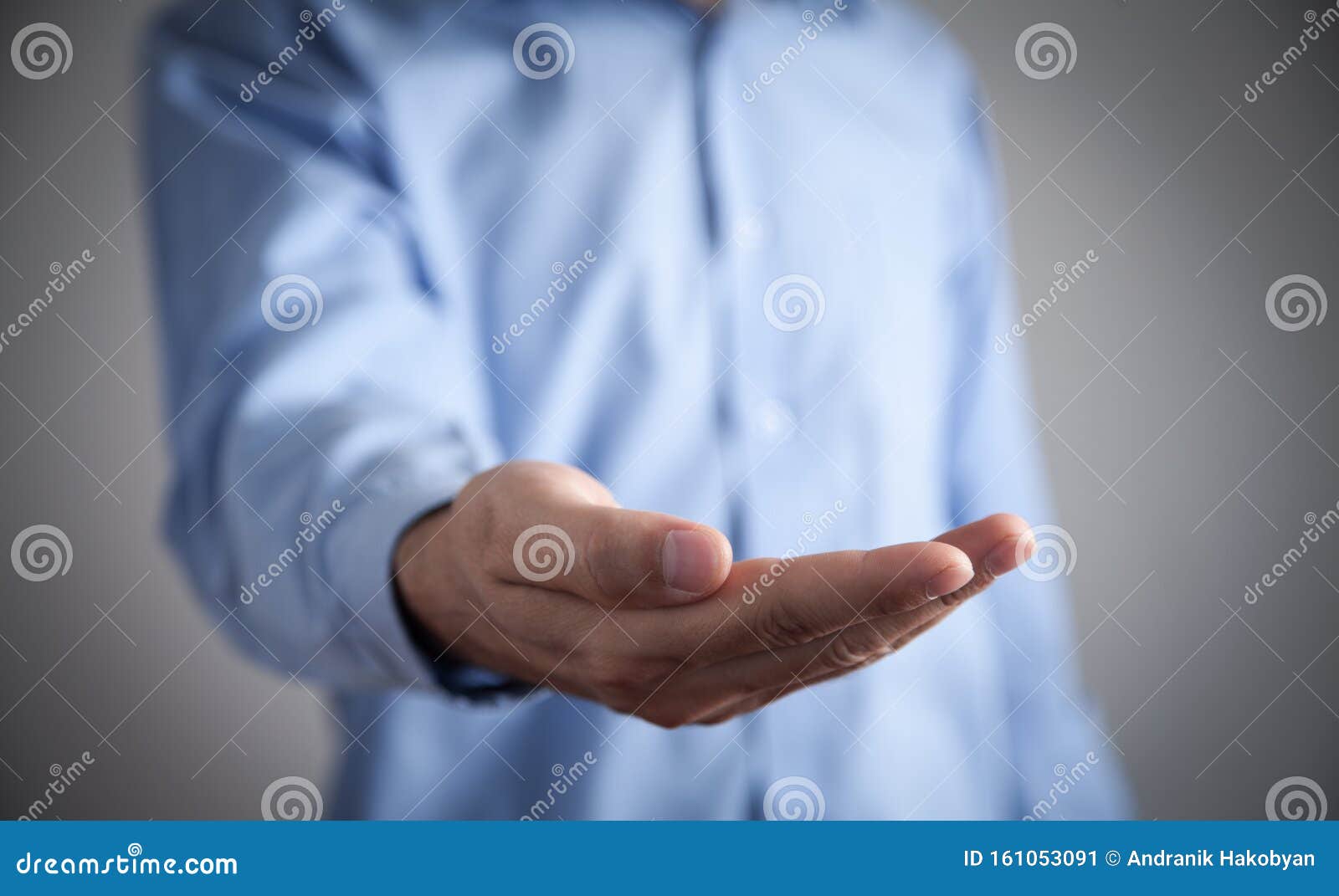 Man Showing Empty Hand. Giving Gesture Stock Image - Image of empty ...