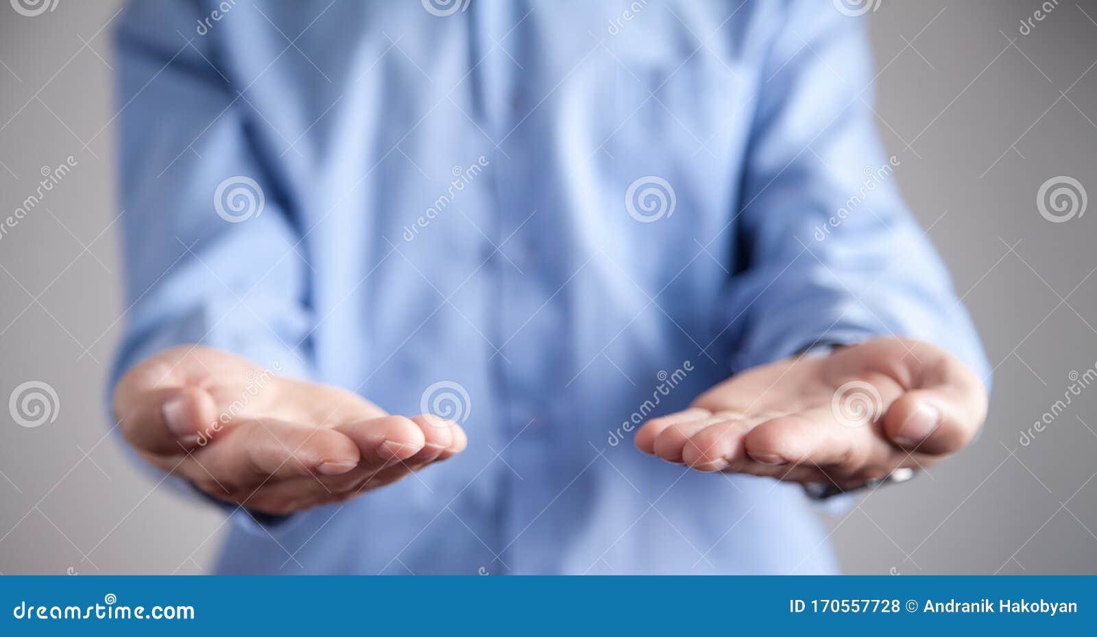 Man Showing Empty Hands. Giving Gesture Stock Photo - Image of showing ...