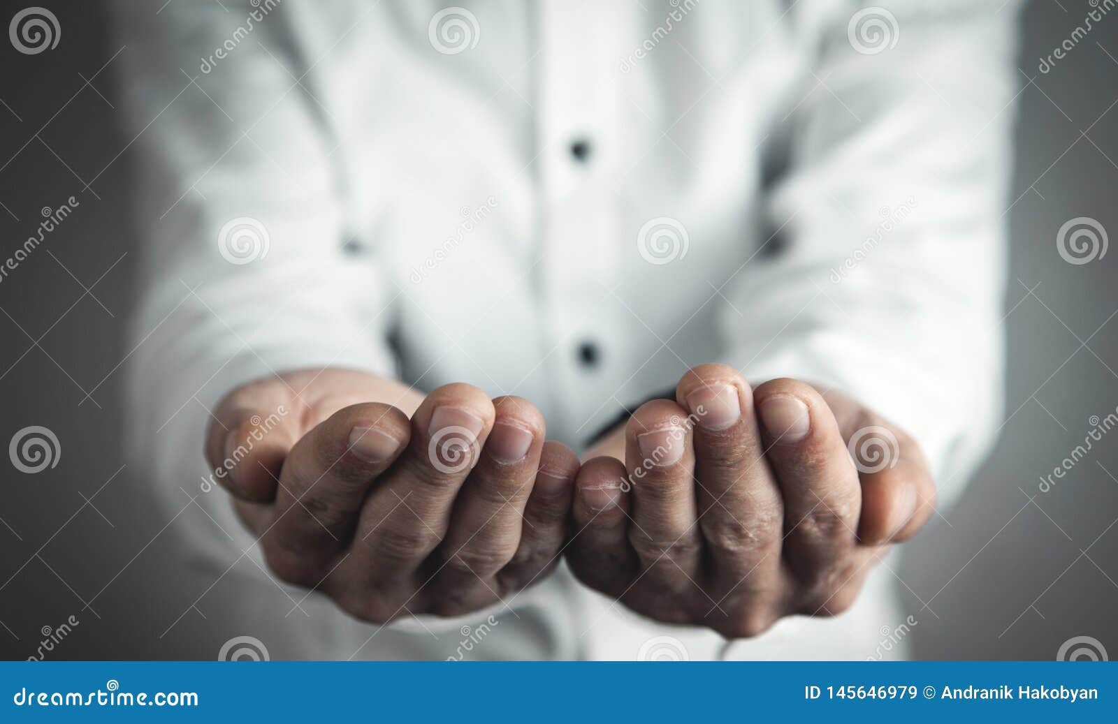 Man Showing Empty Hands. Giving Gesture Stock Image - Image of giving ...