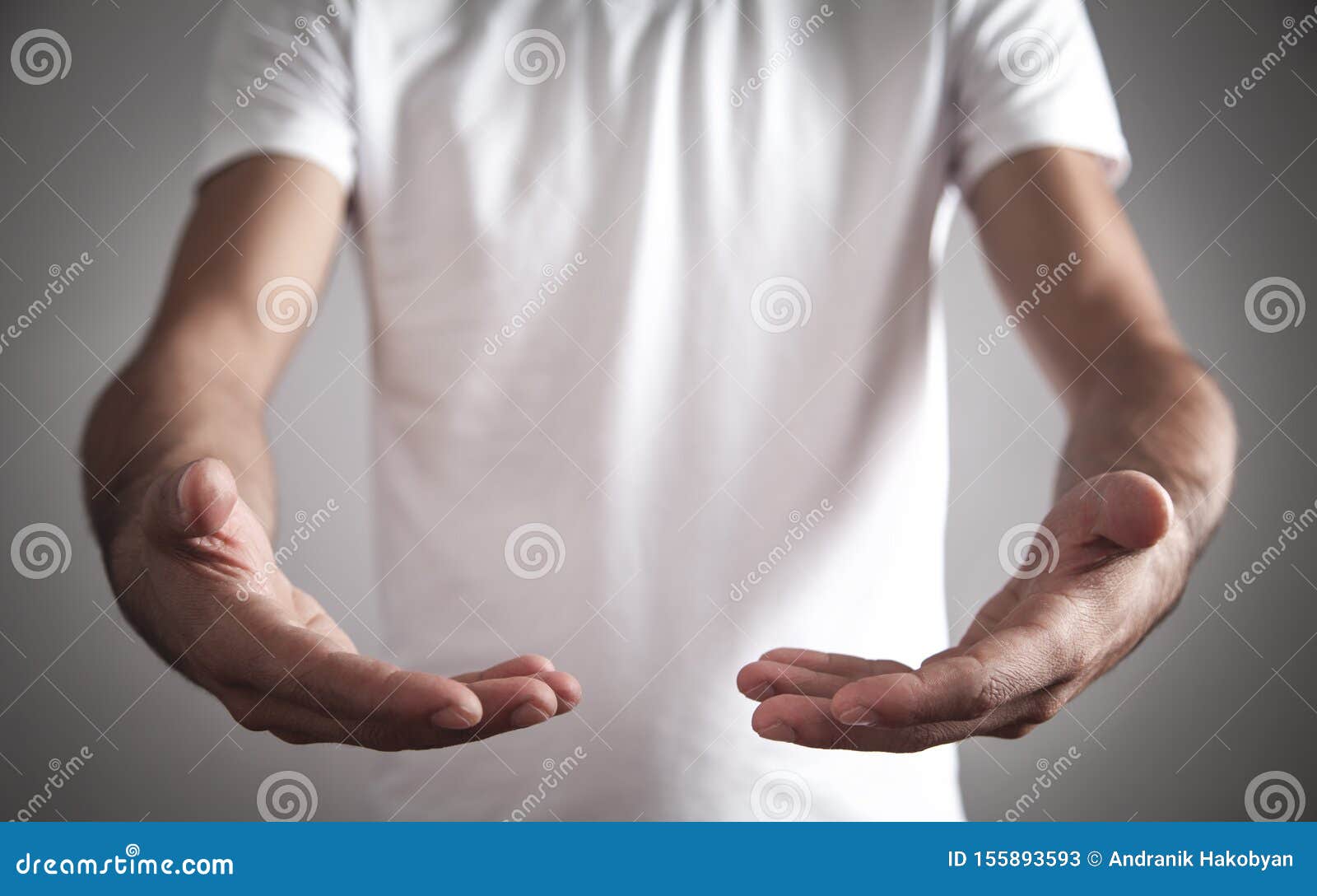 Man Showing Empty Opened Hands Stock Image - Image of business, adult ...