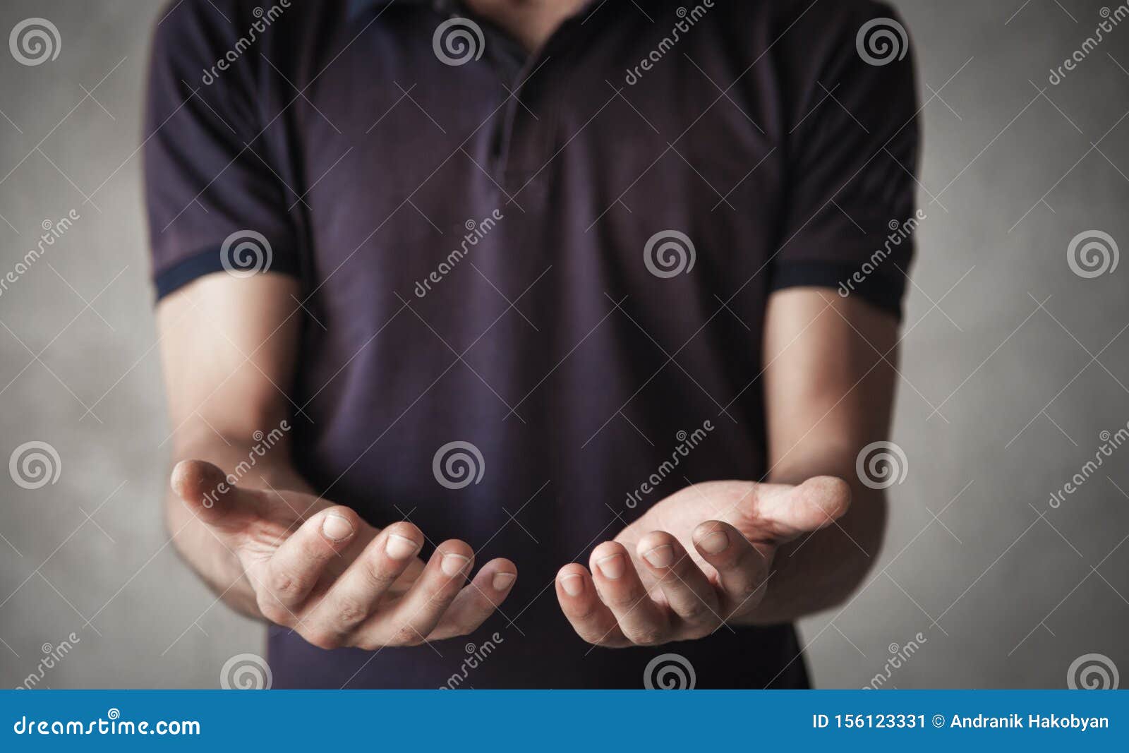 Man Showing Empty Opened Hands Stock Image - Image of body, hands ...