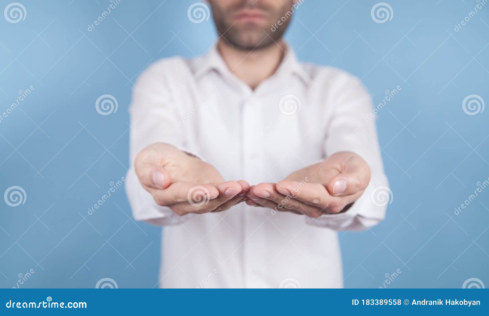 Man Showing Empty Opened Hands Stock Photo - Image of blank, caucasian ...