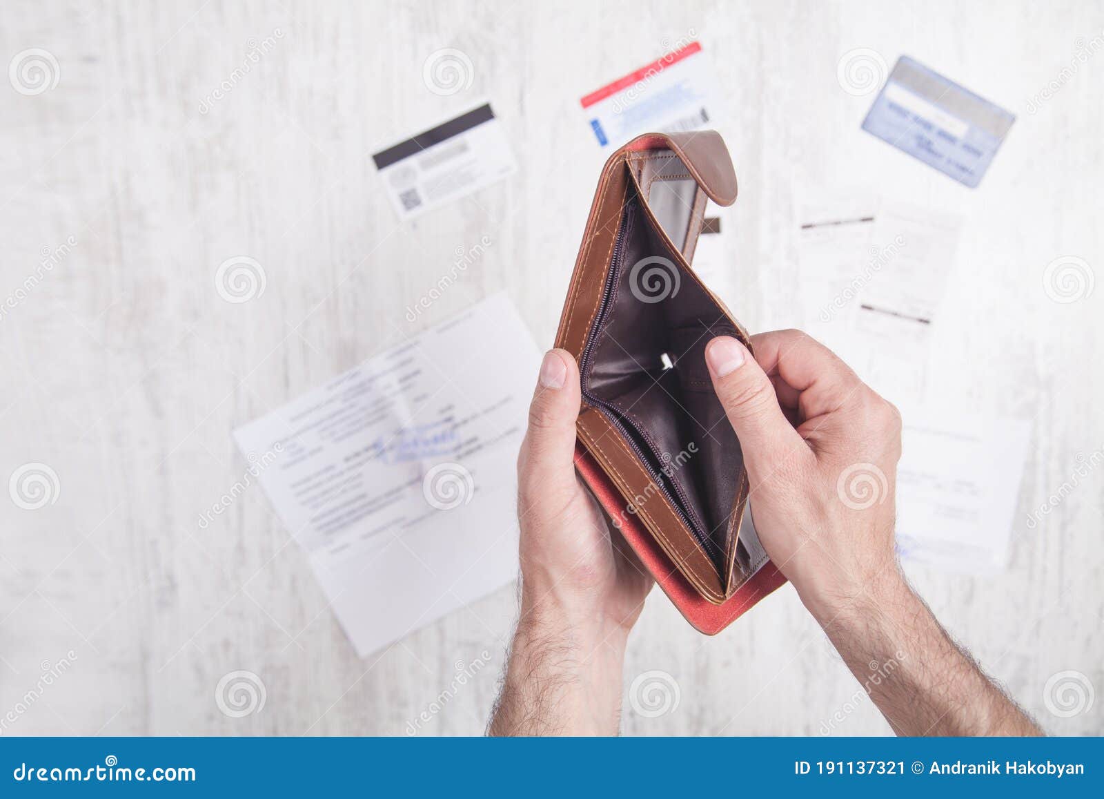 Man Showing Empty Wallet. Financial Problem Stock Image - Image of ...