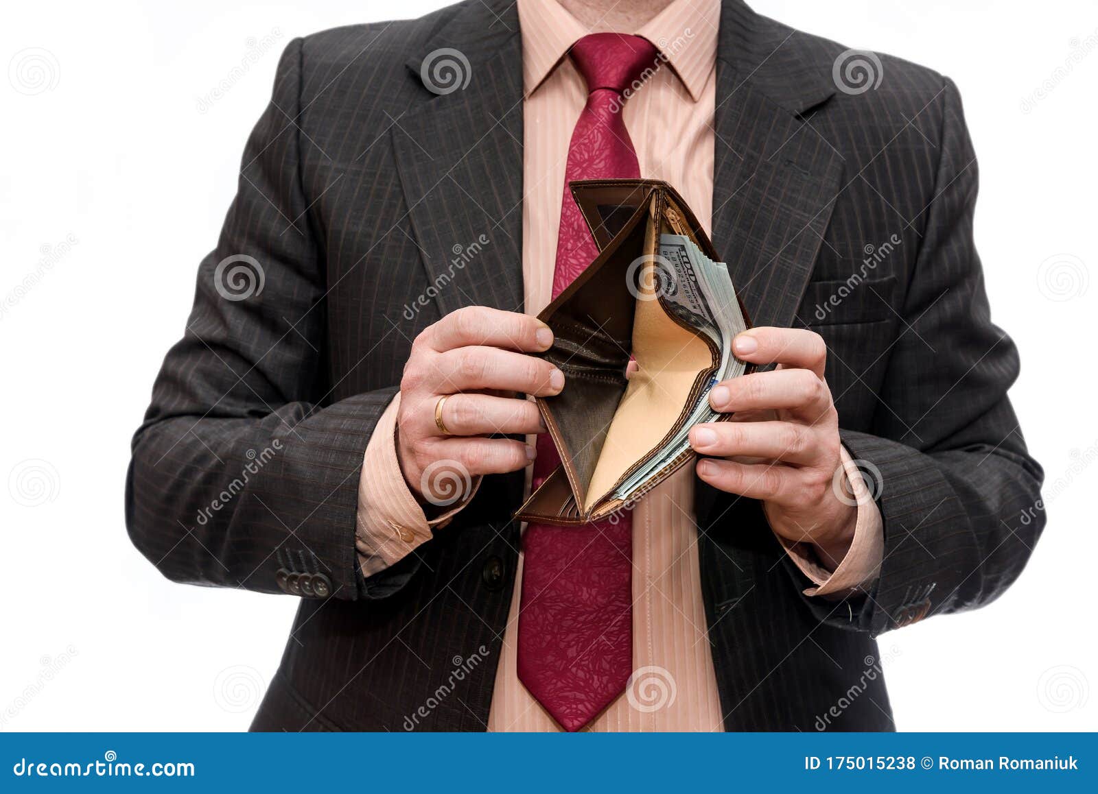 Man Showing Empty Wallet Isolated on White Stock Photo - Image of ...