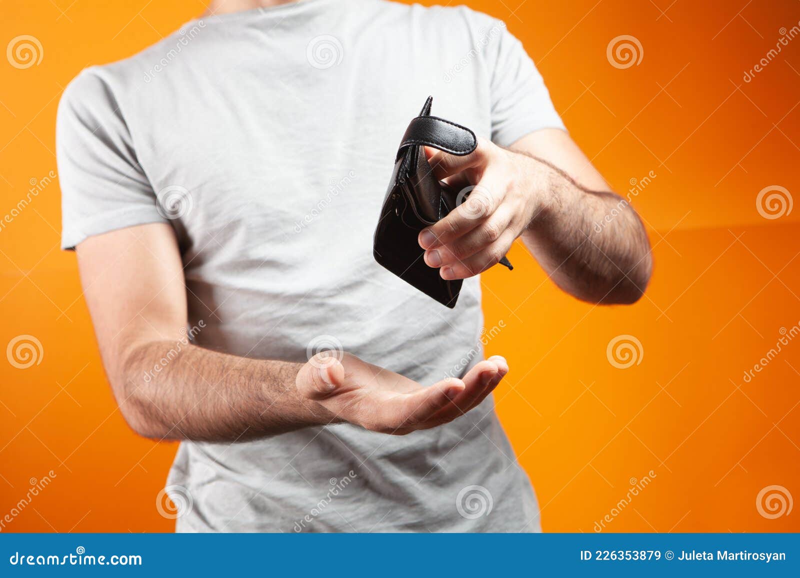 Man showing empty wallet stock image. Image of background - 226353879
