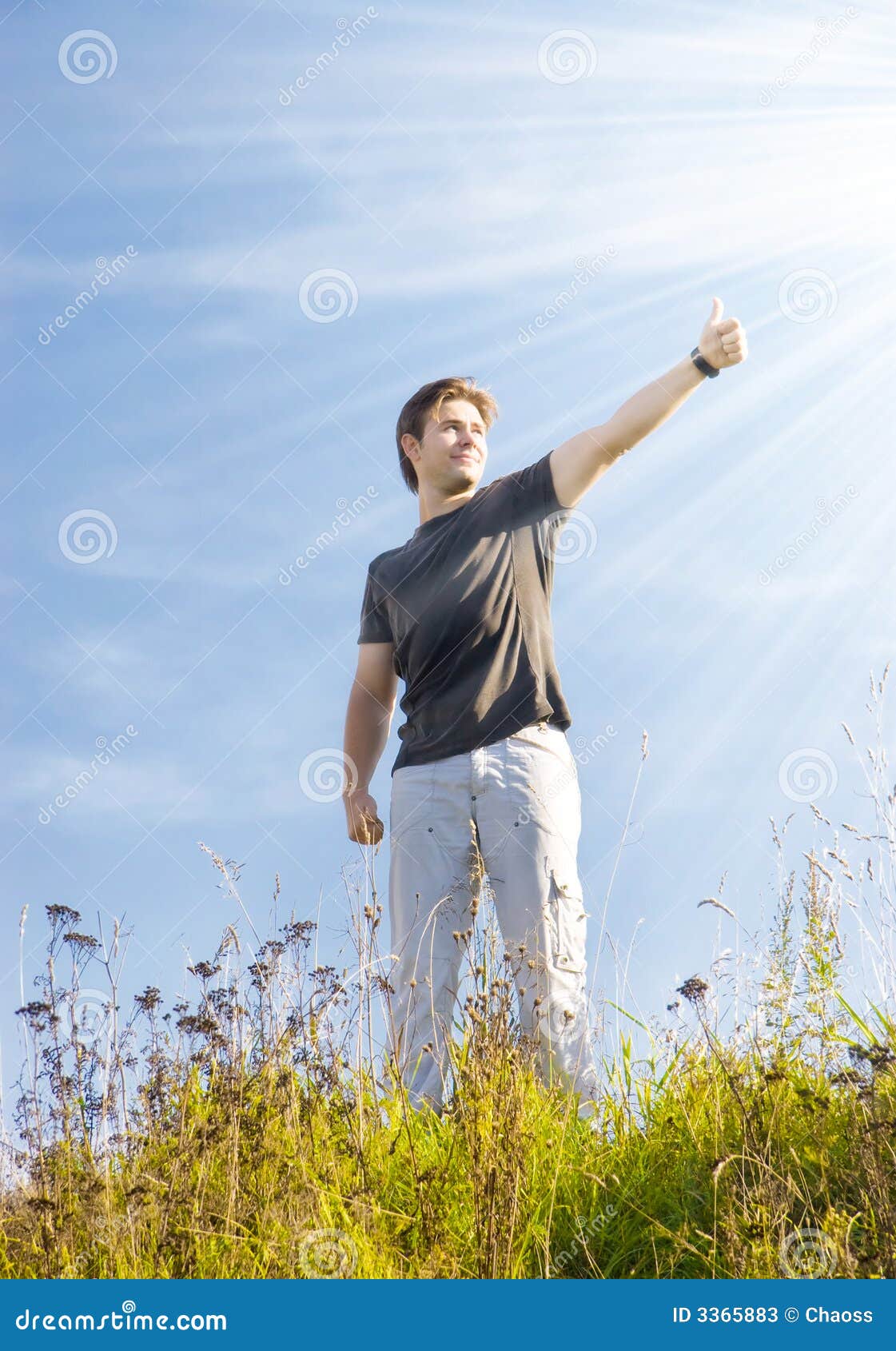 Man showing excellent sign stock image. Image of light - 3365883