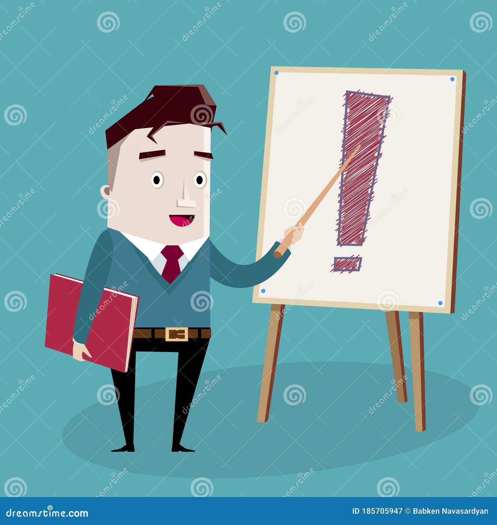 Man Showing Exclamation Point on Whiteboard Stock Vector - Illustration ...