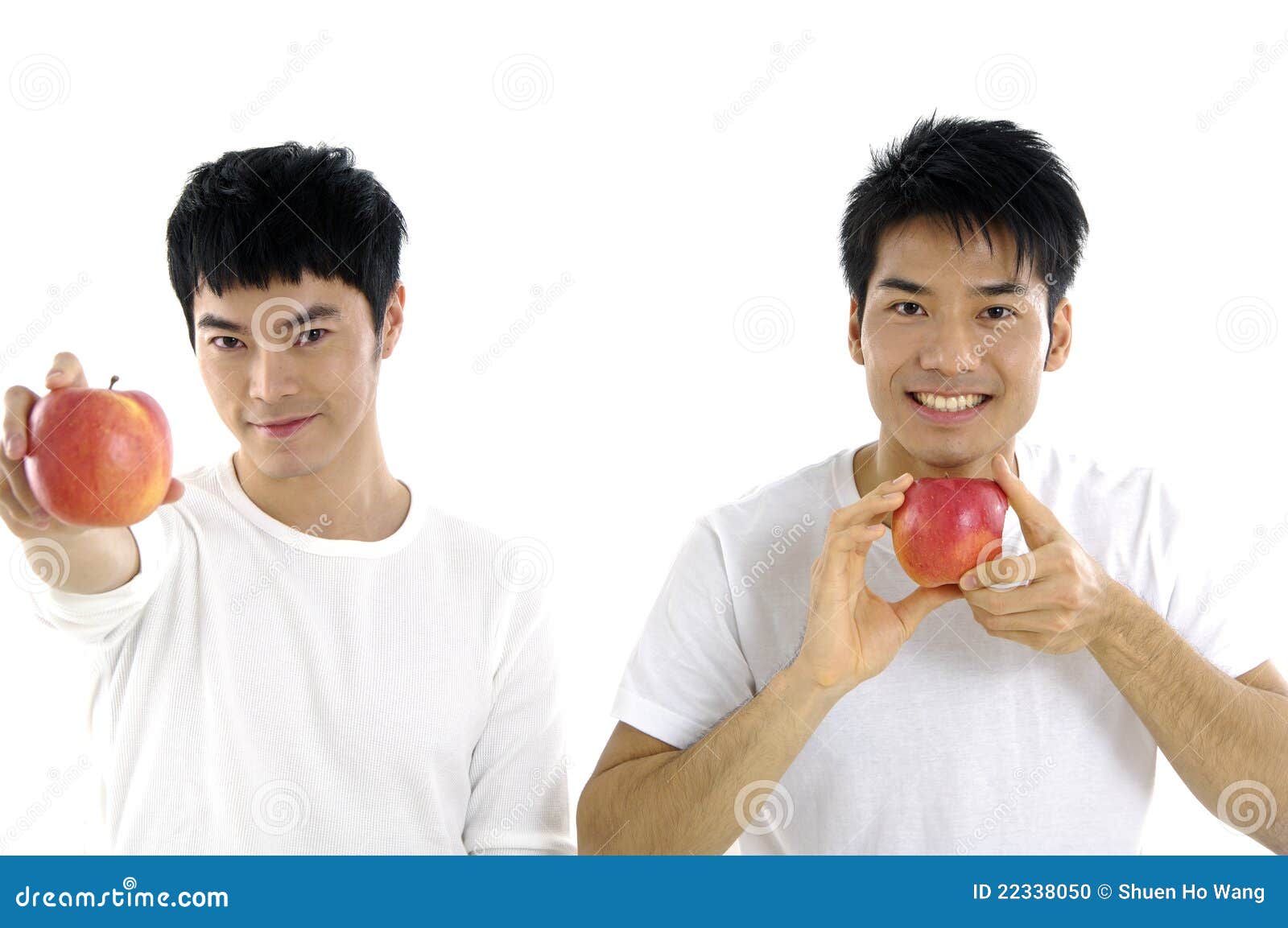 Man showing fruit stock photo. Image of cheerful, isolated - 22338050