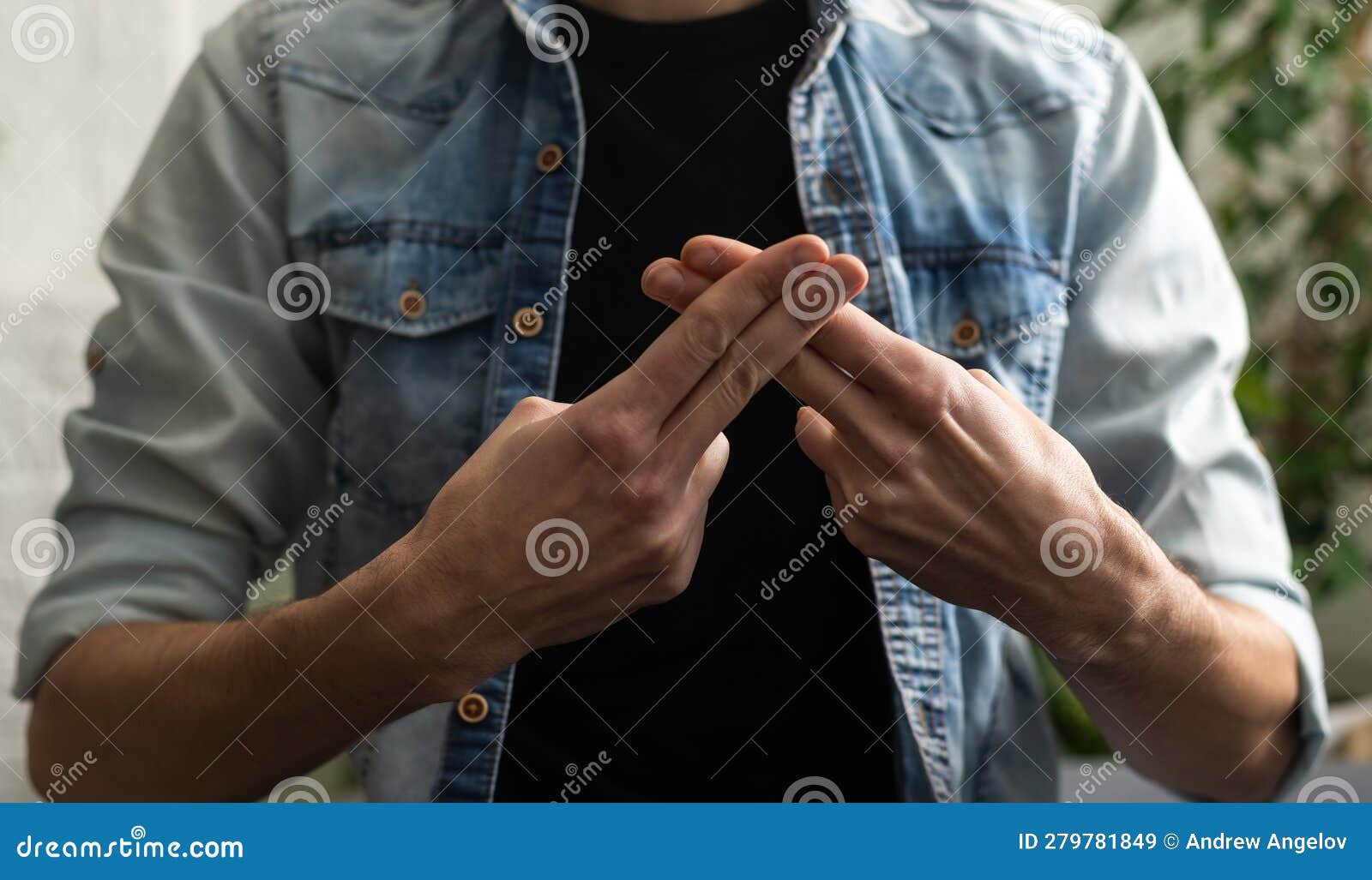 Man Showing Gesture In Sign Language On White Background Stock Image Image Of Smiling Deaf