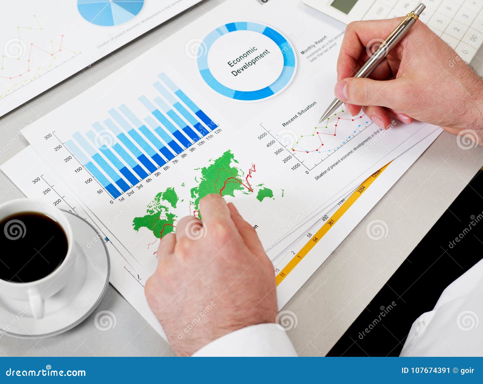 Man Showing Graph and Charts Stock Image - Image of extreme, horizontal ...