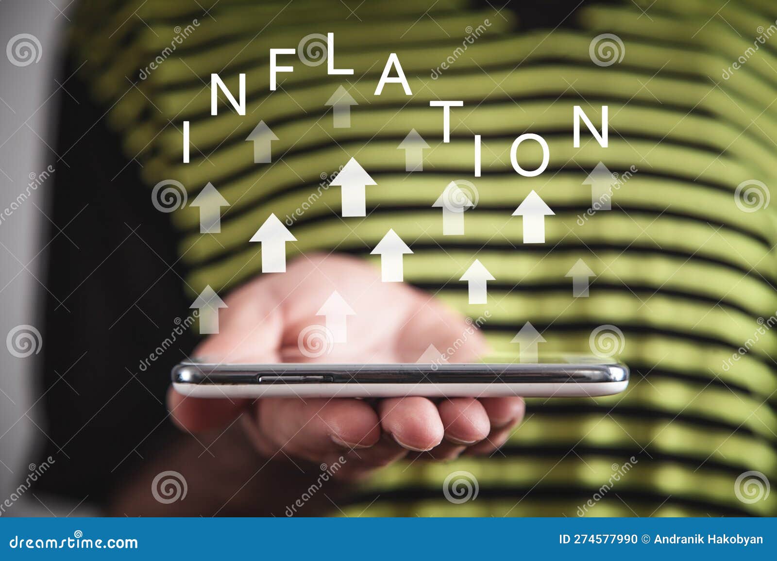 Man Showing Growing Arrows with a Word Inflation Stock Photo - Image of ...