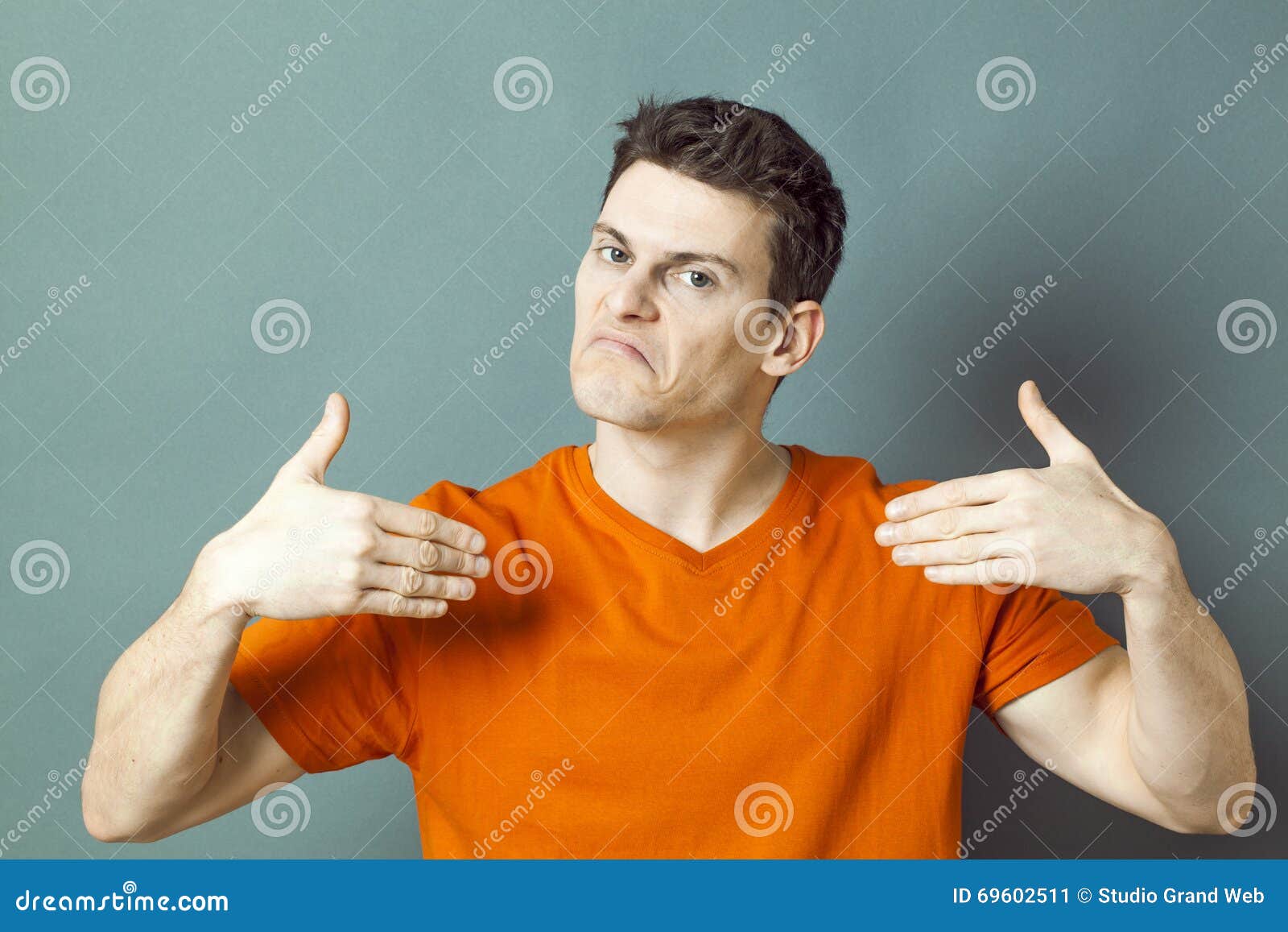 Man Showing Himself with Hands for Low Self-esteem Stock Image - Image ... Man Showing Himself with Hands for Low Self-esteem Stock Image - Image ...