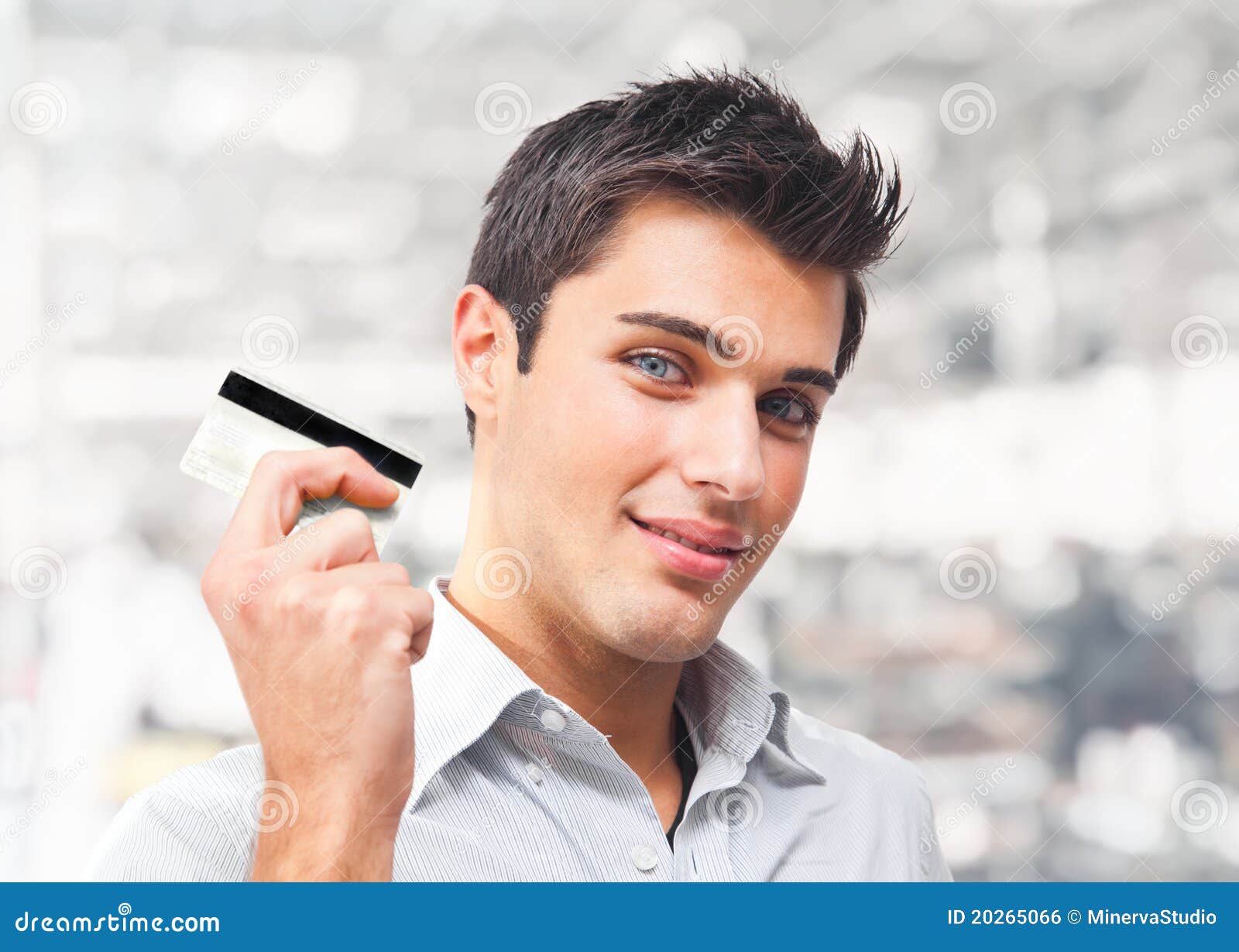 Man Showing His Credit Card Stock Photo - Image of ecommerce, charge ...