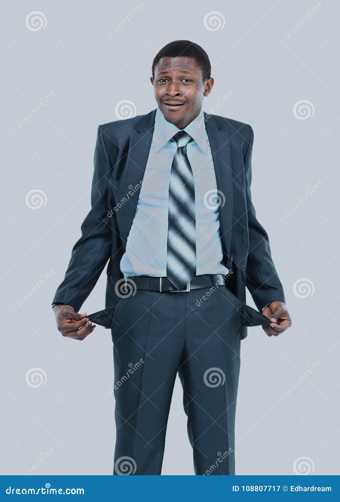 Man Showing His Empty Pockets. Stock Image - Image of business, african ...