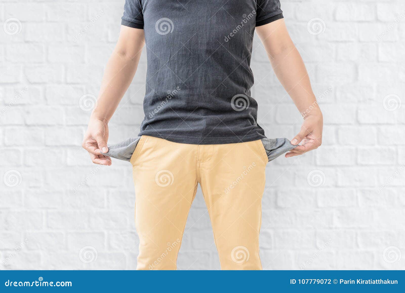Man Showing His Empty Pockets Stock Photo - Image of close, people ...