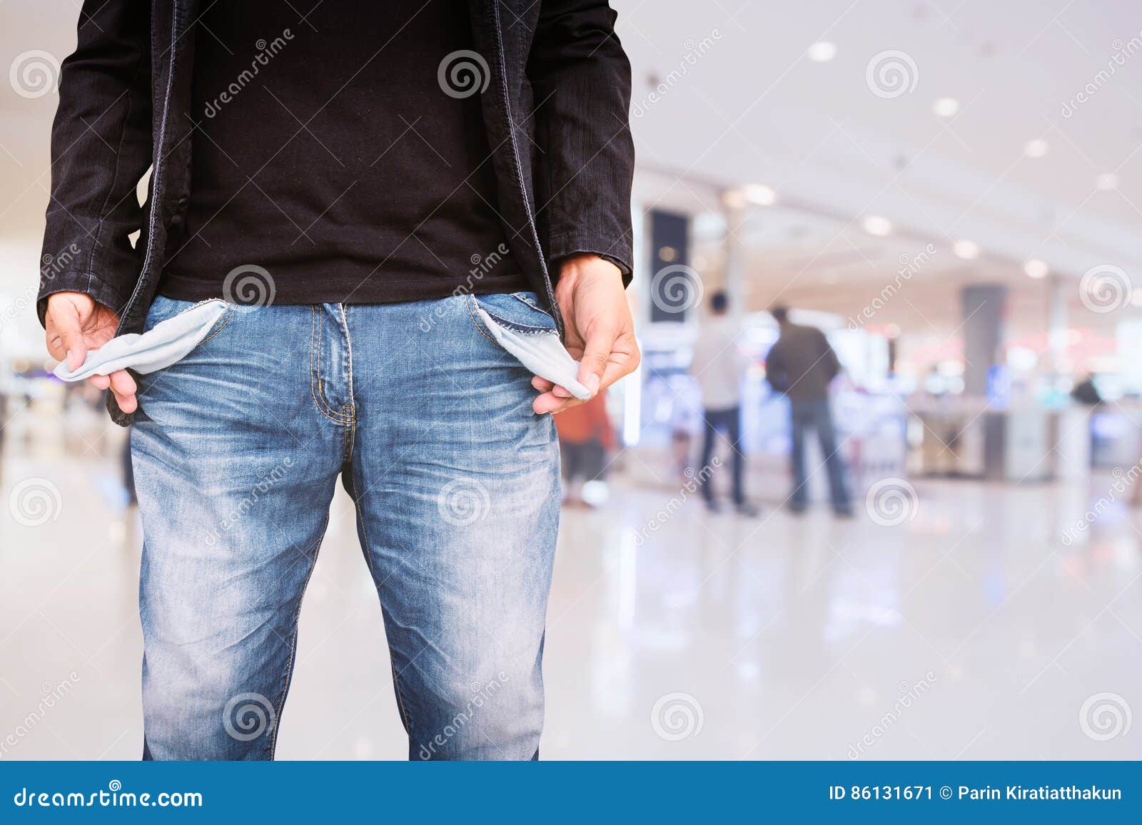 Man Showing His Empty Pockets Stock Image - Image of loss, empty: 86131671