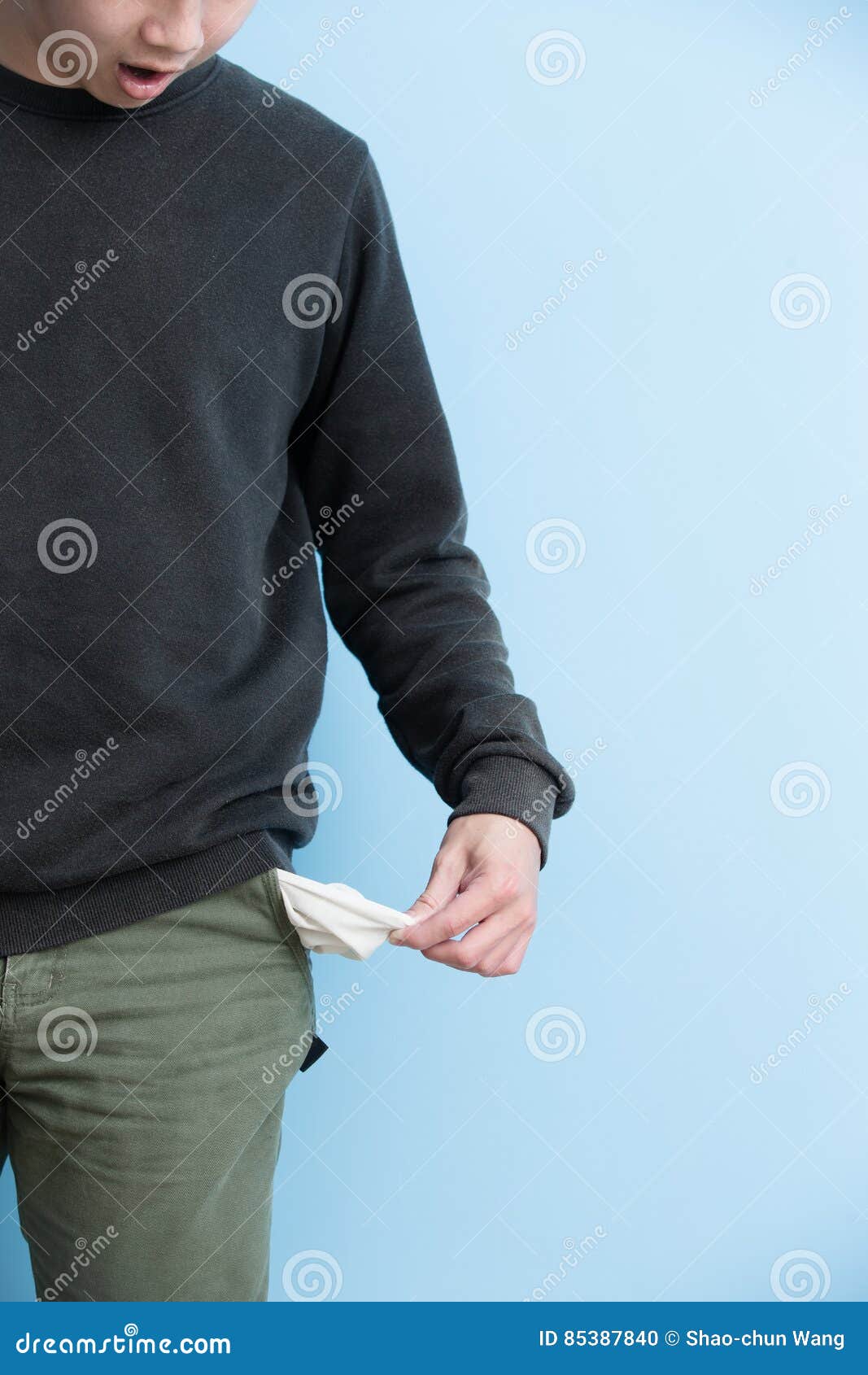 Man Showing His Empty Pockets Stock Photo - Image of copy, hand: 85387840