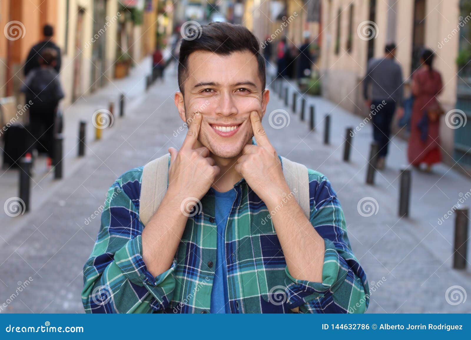 Man Showing His Perfect White Straight Smile Stock Photo - Image of ...