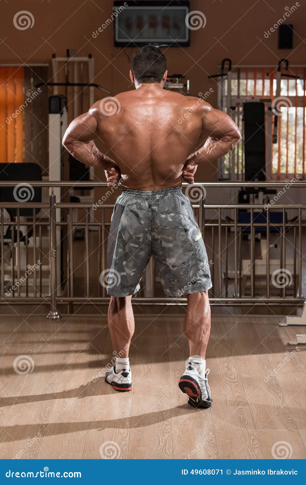 Man Showing His Well Trained Back Stock Image - Image of american ...