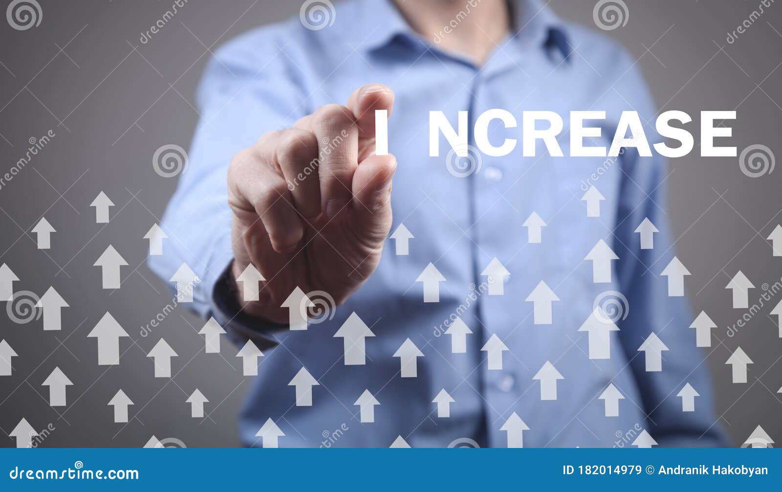 Man Showing Increase Word with a Growing Arrows Stock Image - Image of ...