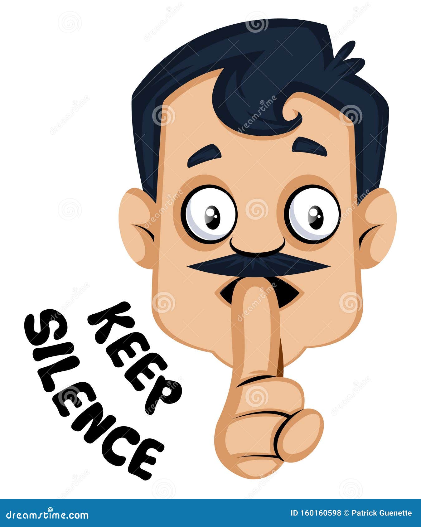 Man is is Showing Keep Silence Gesture, Illustration, Vector Stock ...