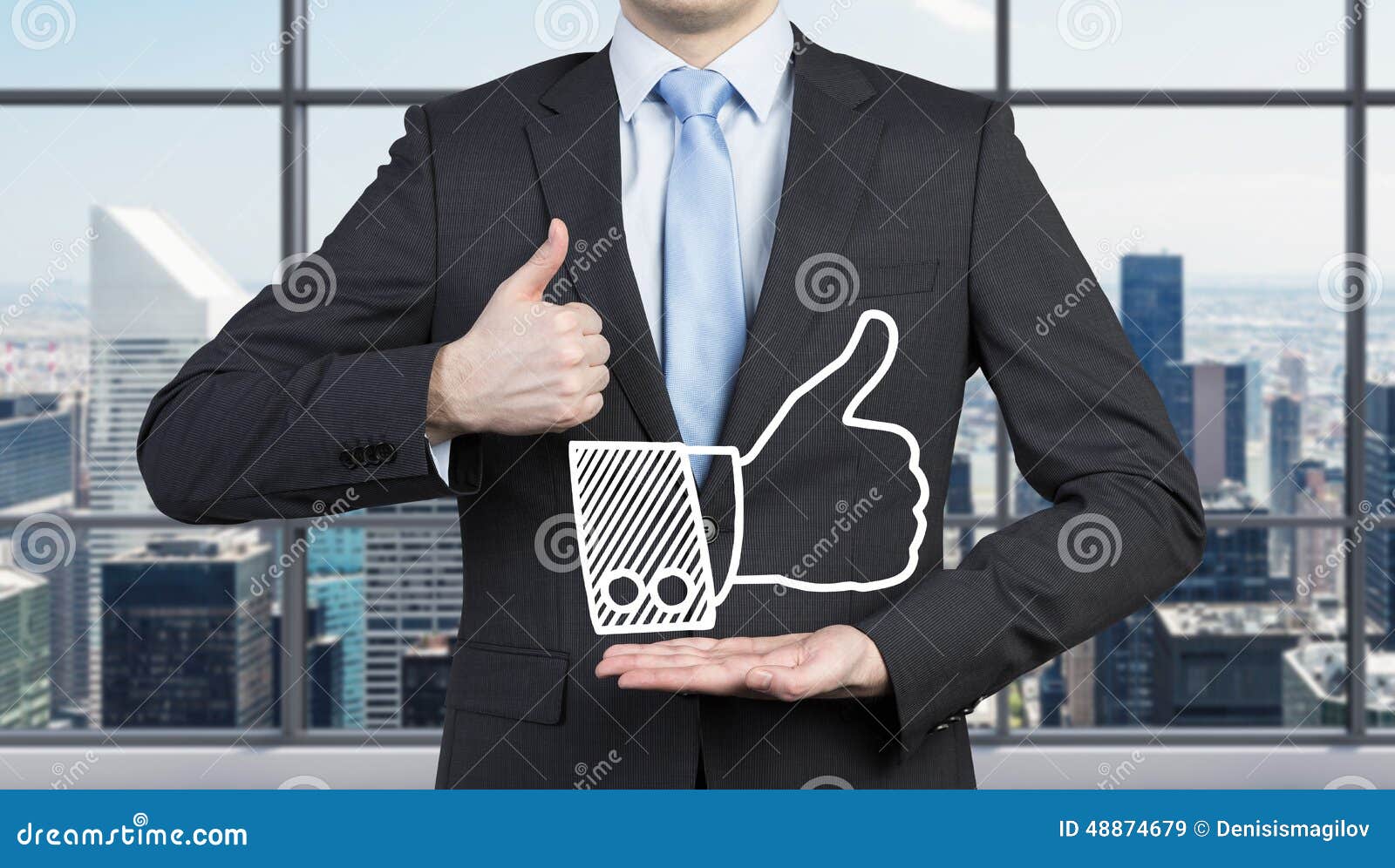 Man showing like stock image. Image of agreement, motivation - 48874679