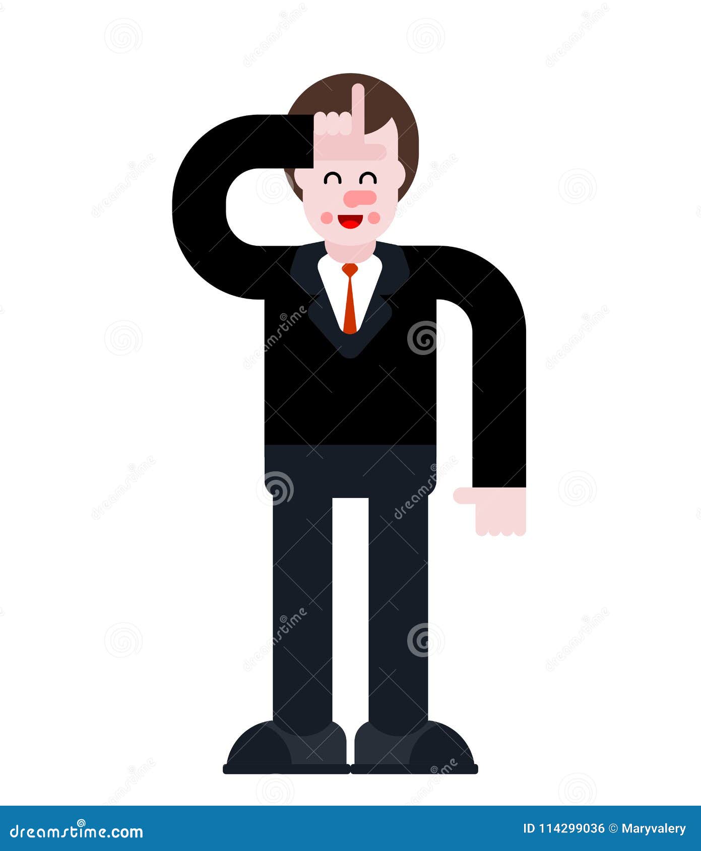 Man Showing Loser with Sign Fingers Head. Stock Vector - Illustration ...