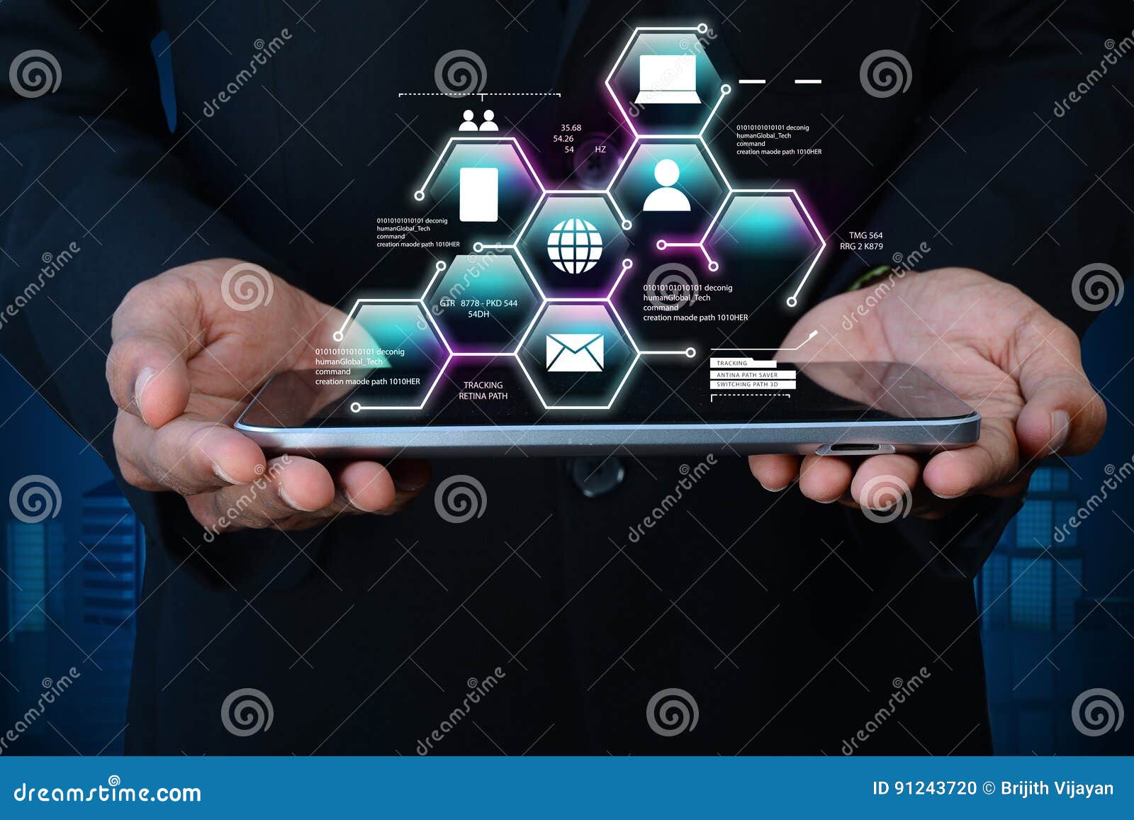 Man Showing Networking on Mobile Phone Stock Photo - Image of ...
