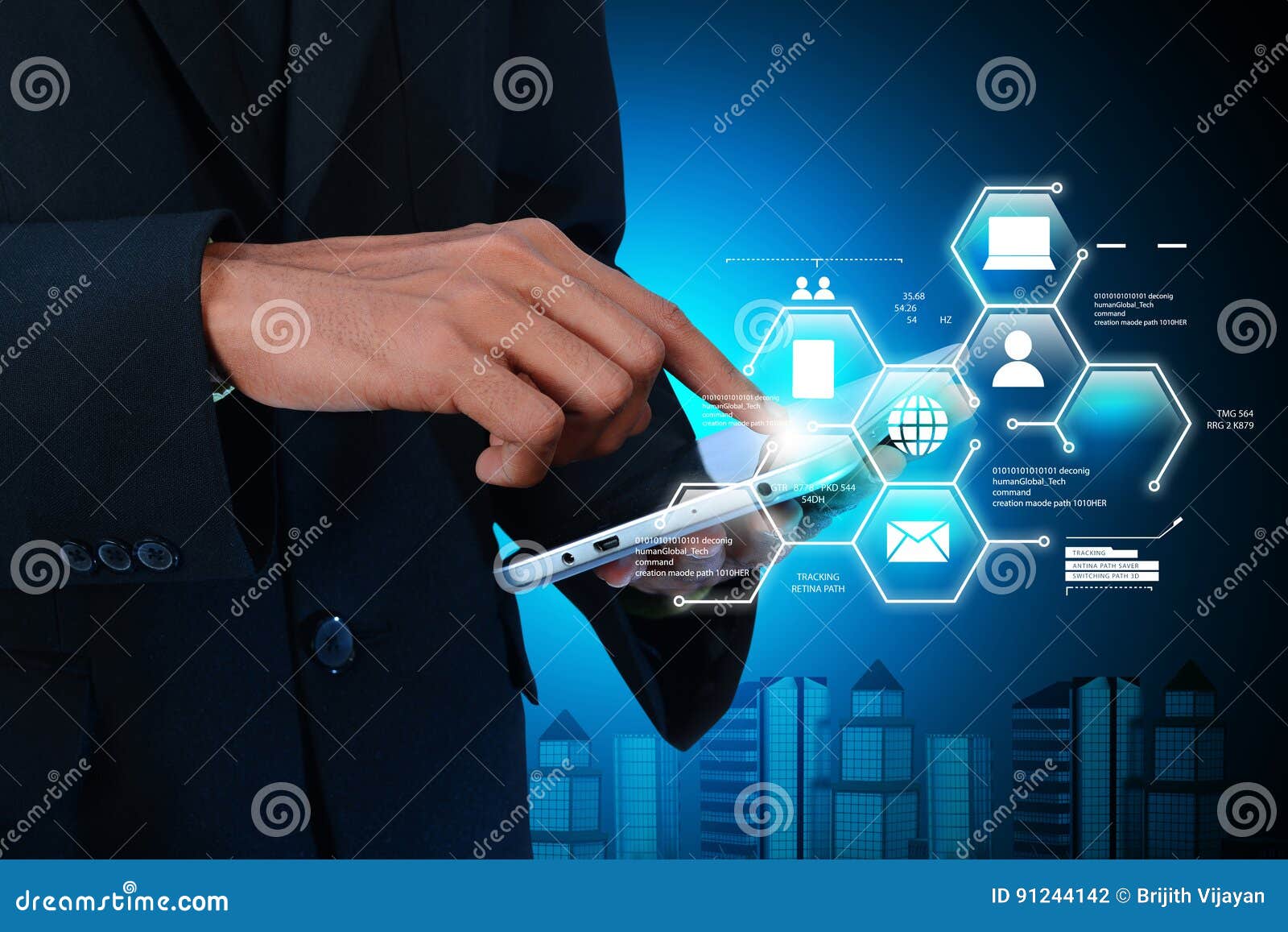 Man Showing Networking on Mobile Phone Stock Photo - Image of hold ...