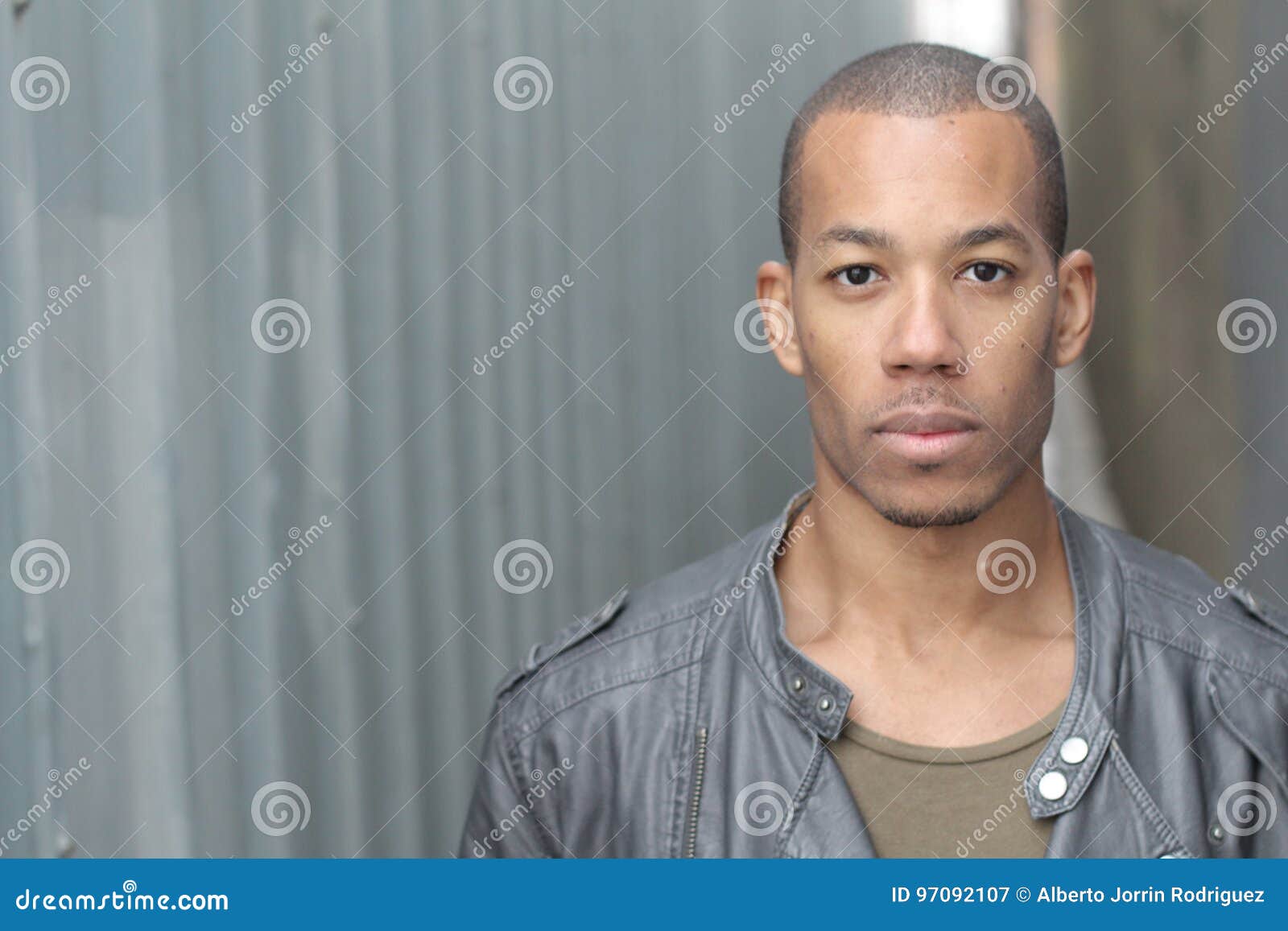 Man Showing Neutral Expression Closeup with Copy Space Stock Image ...