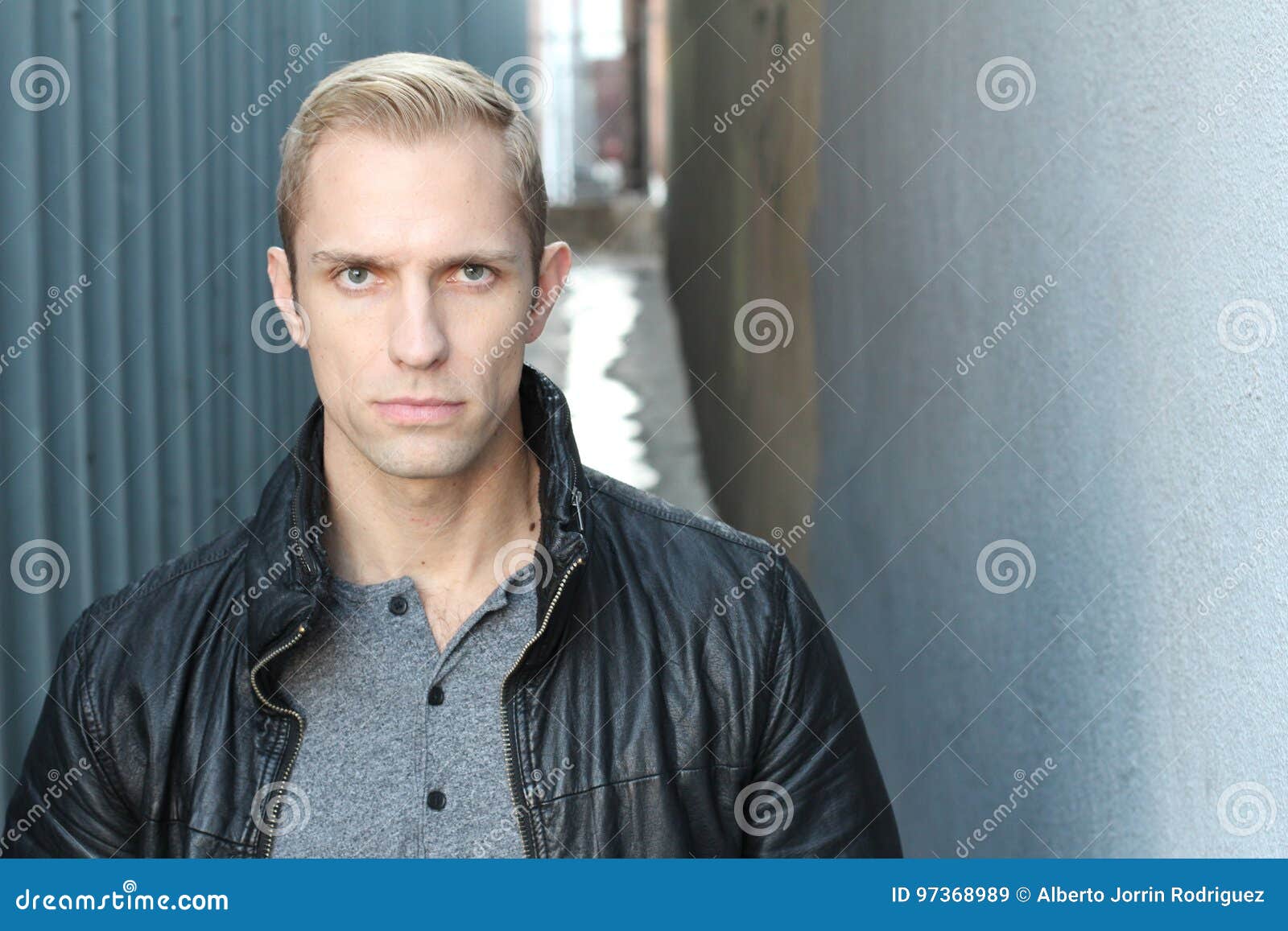 Man Showing Neutral Expression Closeup with Copy Space Stock Image ...