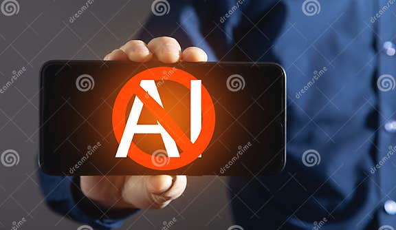Man Showing No AI Symbol. Stop AI Stock Photo - Image of concept ... Man Showing No AI Symbol. Stop AI Stock Photo - Image of concept ...