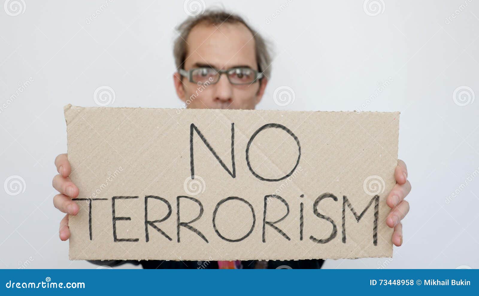 Man Showing No Terrorism Tablet Stock Footage - Video of freedom ...
