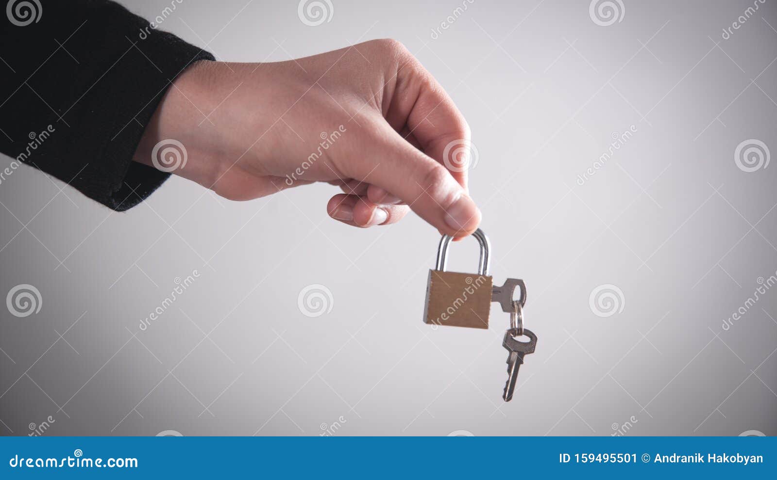 Man Showing Padlock with a Keys. Security Concept Stock Image - Image ...