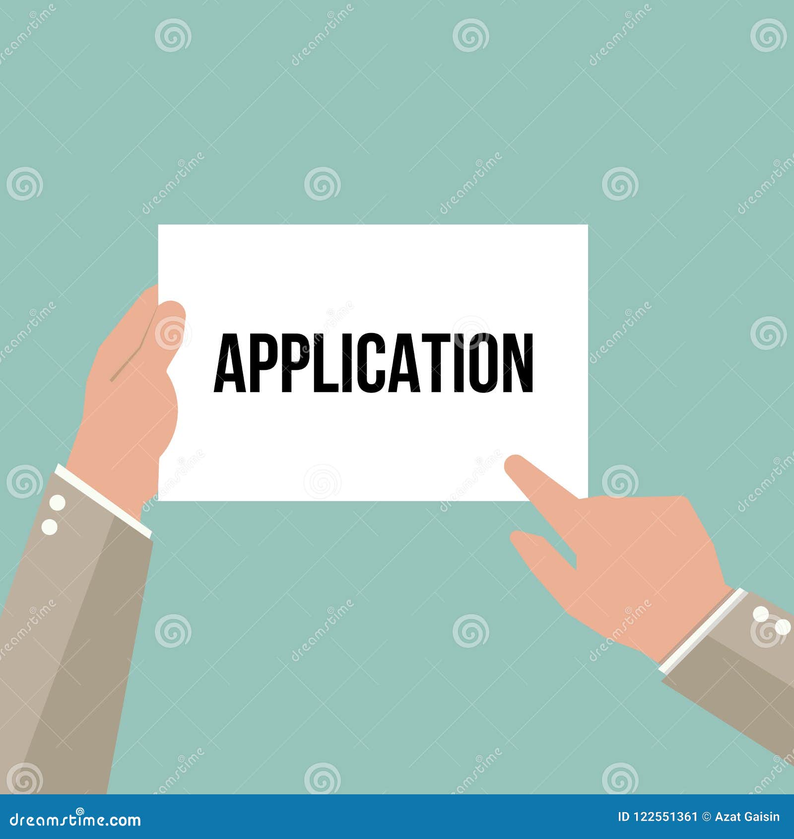 Man Showing Paper APPLICATION Text Stock Vector - Illustration of ...