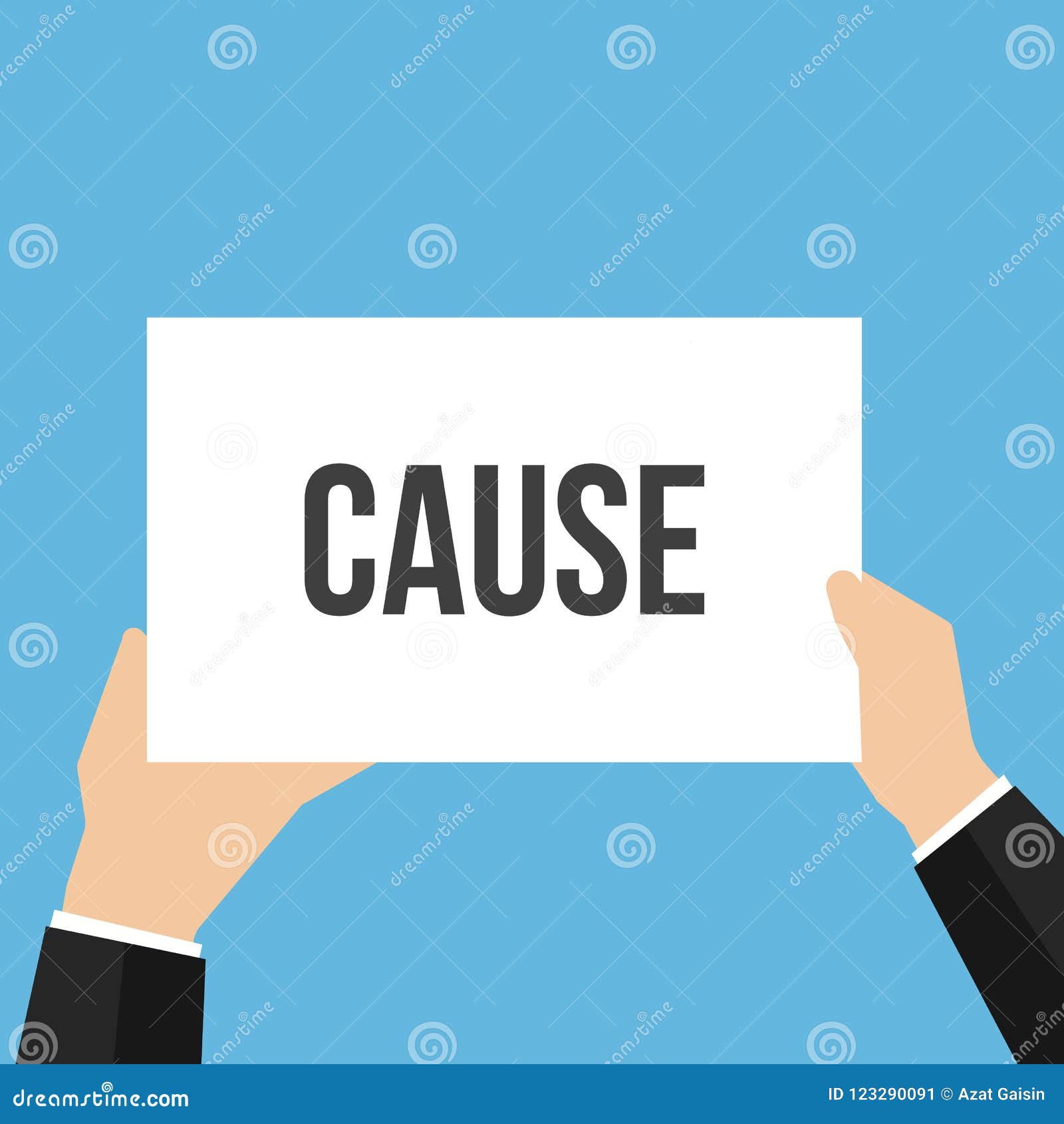 Man Showing Paper CAUSE Text Stock Vector - Illustration of environment ...