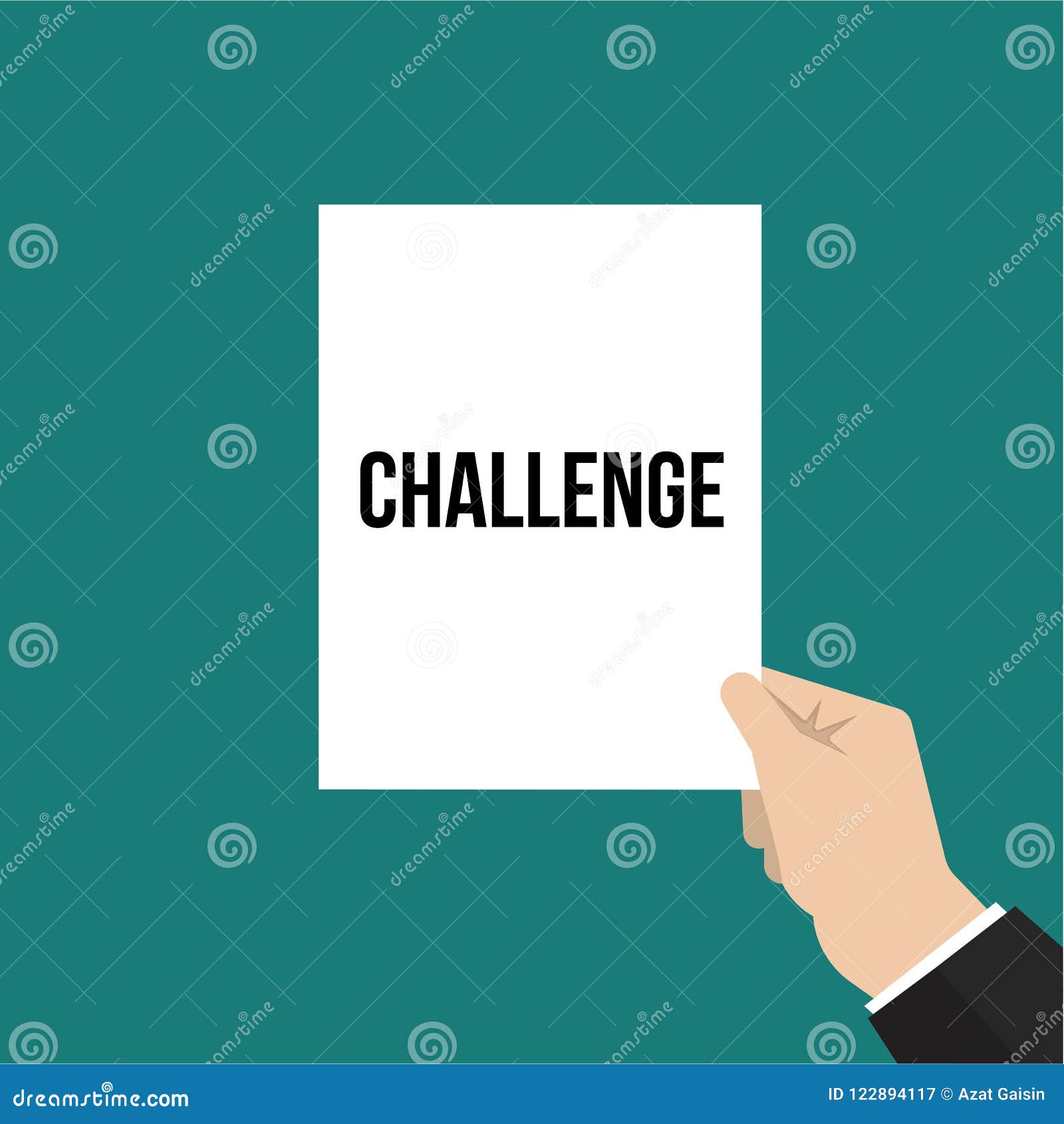 Man Showing Paper CHALLENGE Text Stock Vector - Illustration of idea ...
