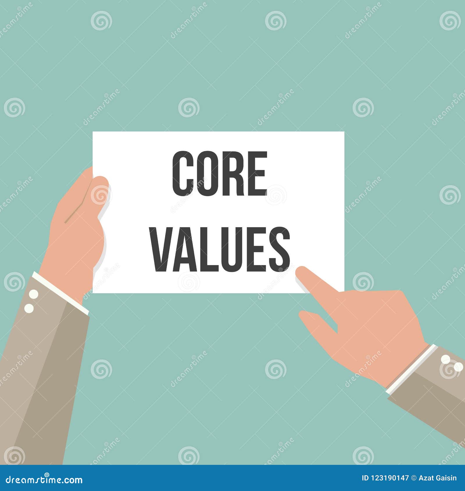 Man Showing Paper CORE VALUES Text Stock Vector - Illustration of ...