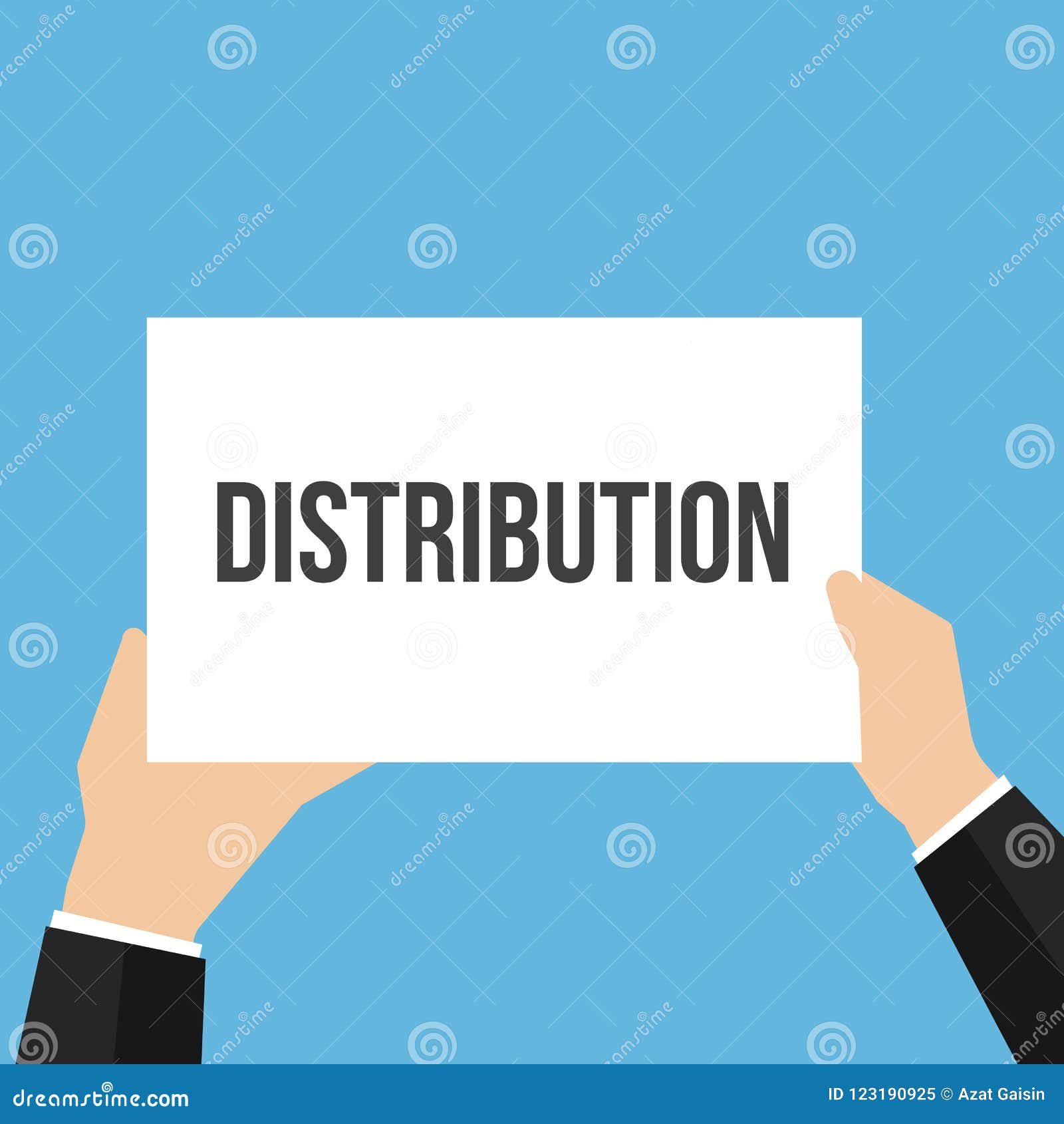 Man Showing Paper DISTRIBUTION Text Stock Vector - Illustration of ...