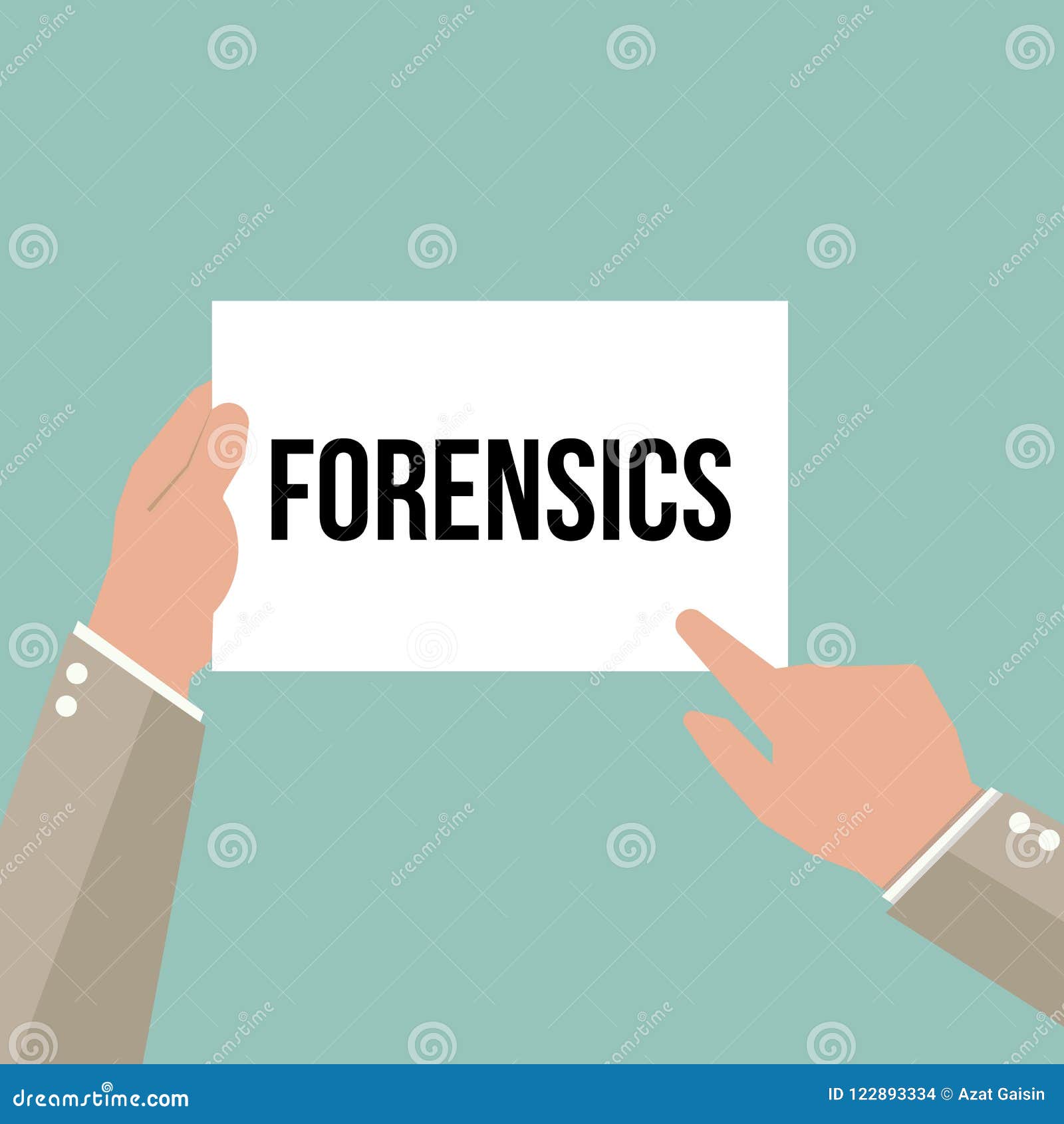 Man Showing Paper FORENSICS Text Stock Vector - Illustration of ...