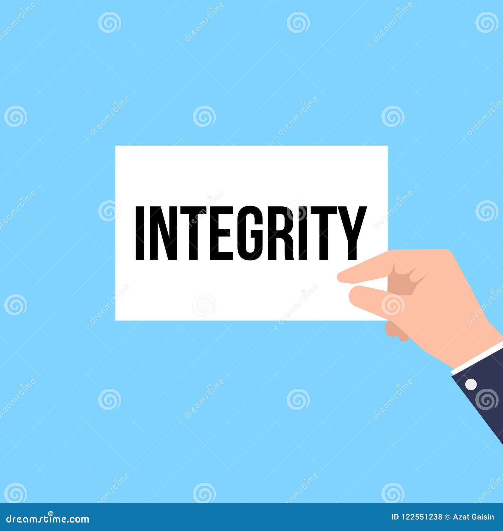 Man Showing Paper INTEGRITY Text Stock Vector - Illustration of belief ...