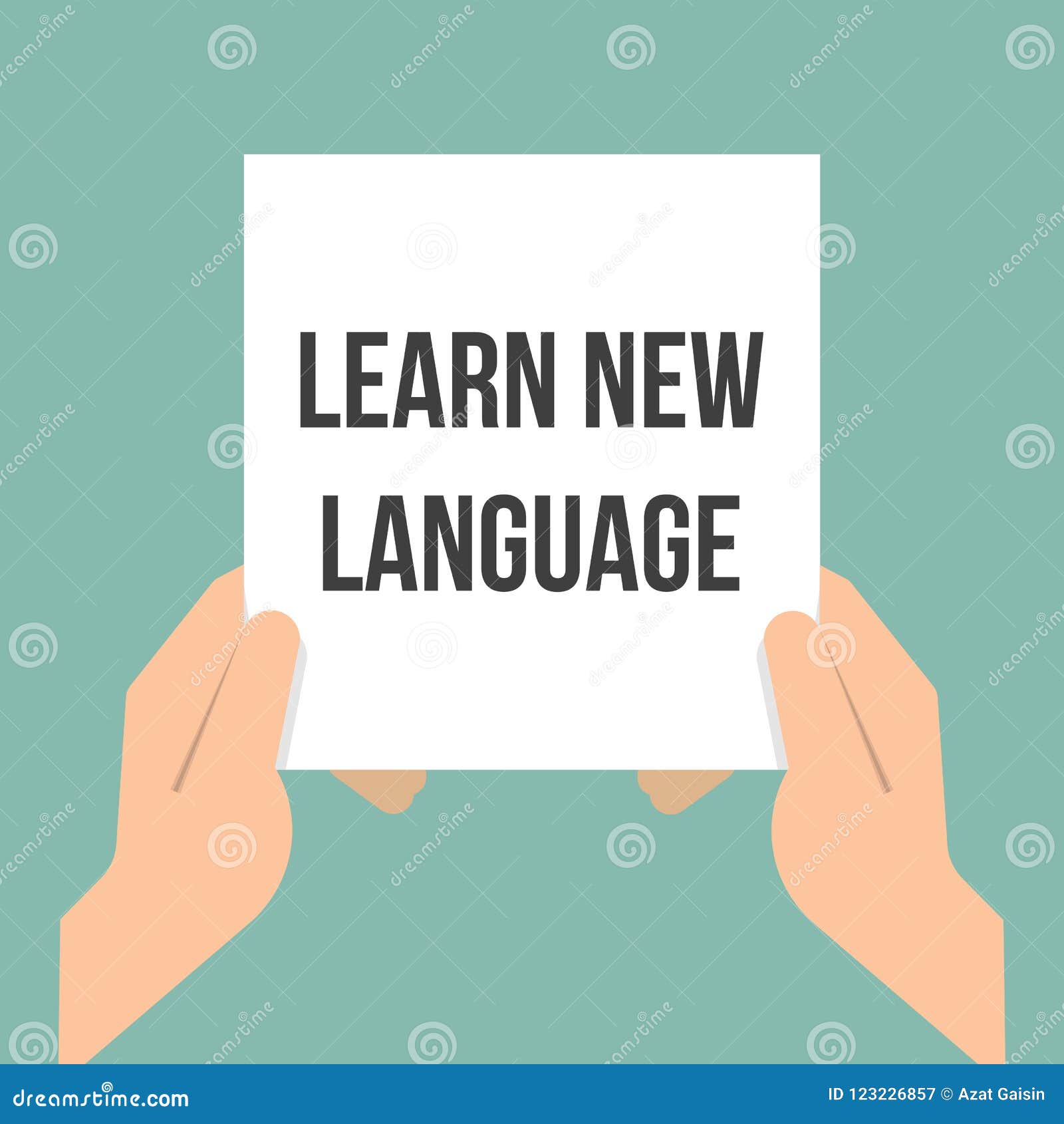 Man Showing Paper LEARN NEW LANGUAGE Stock Vector - Illustration of ...