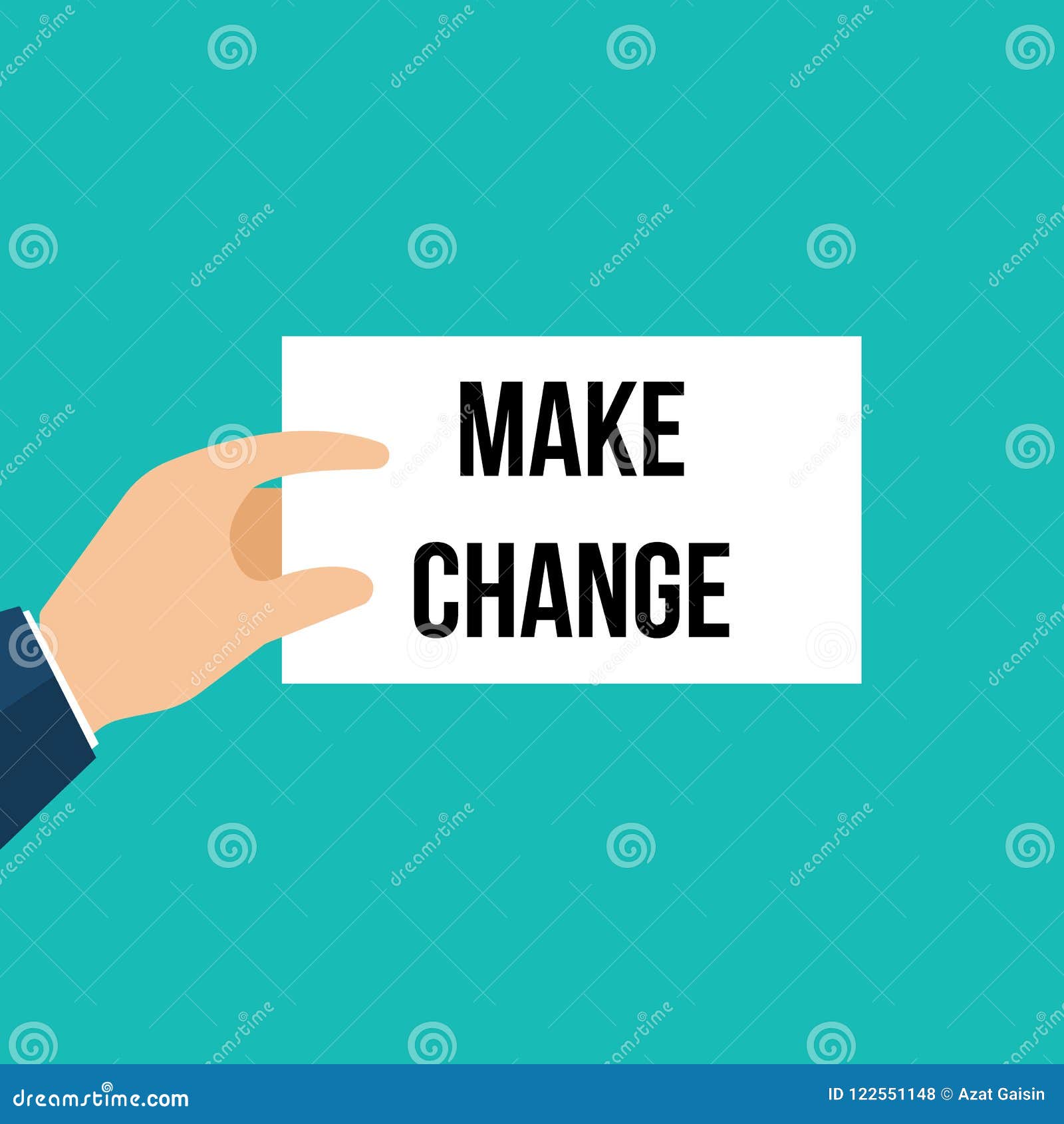 Man Showing Paper MAKE CHANGE Text Stock Vector - Illustration of ...